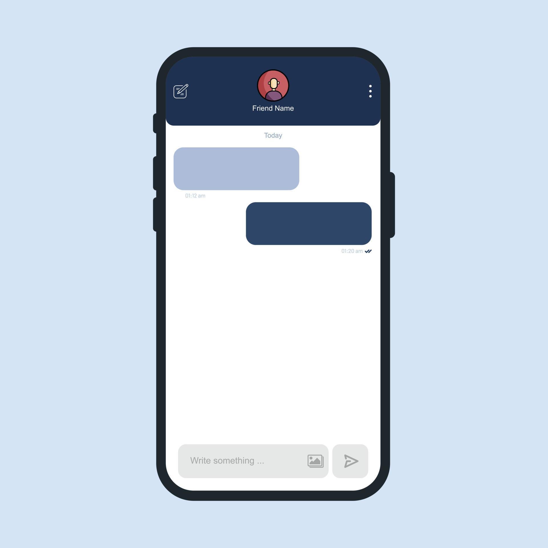 Editable phone chat mockup bubble. Mockup of mobile messenger ...