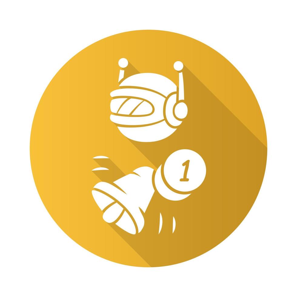 Proactive bot flat design long shadow glyph icon. Sending messages ... Proactive bot flat design long shadow glyph icon. Sending messages ...
