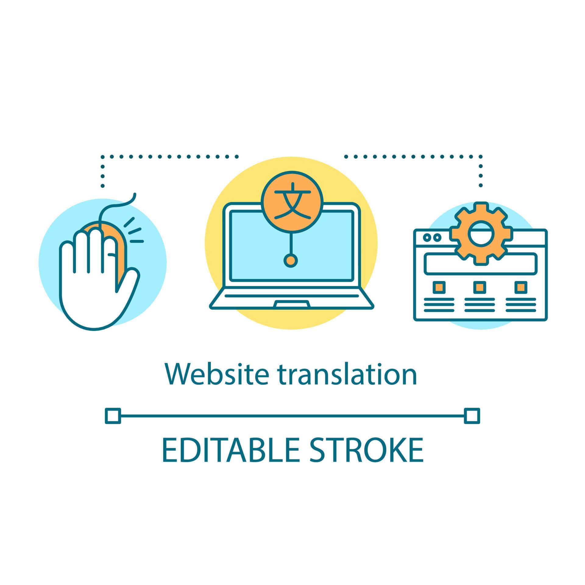 Translation services concept icon. Website translation idea thin line ...