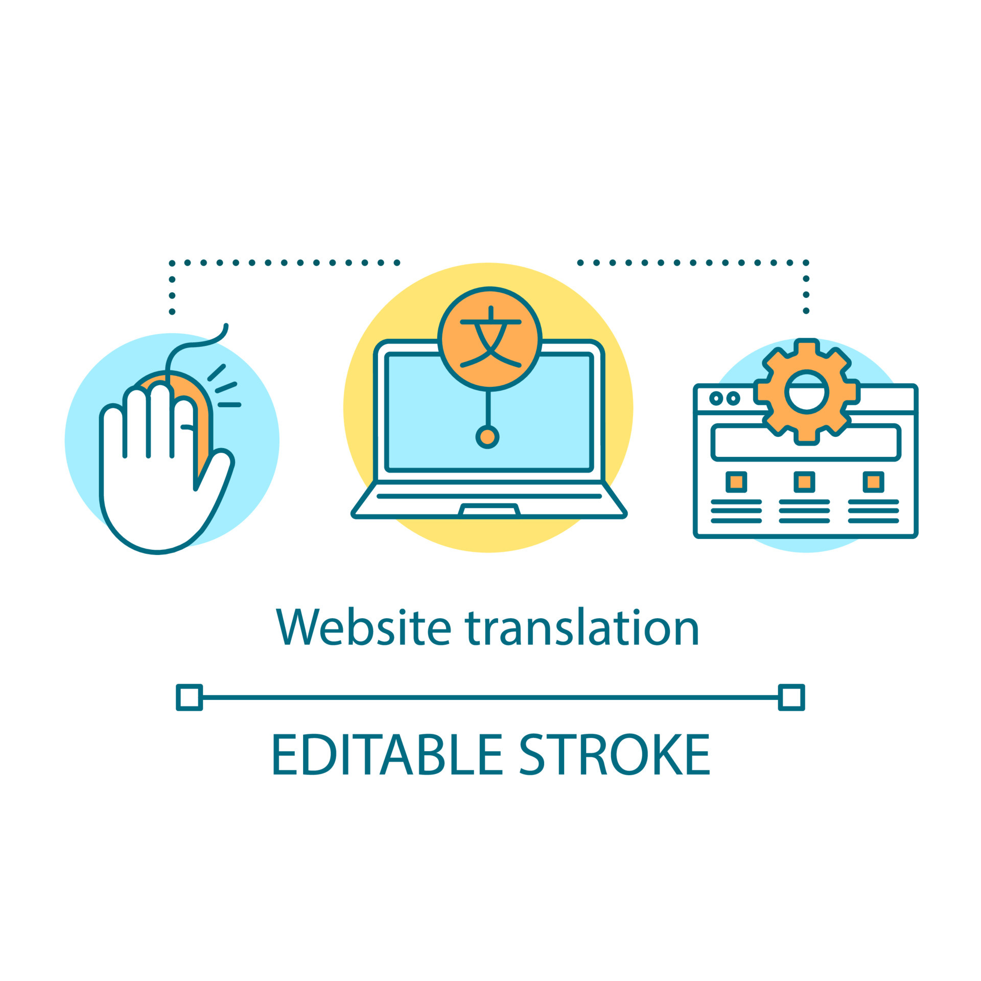 Translation services concept icon. Website translation idea thin line ...