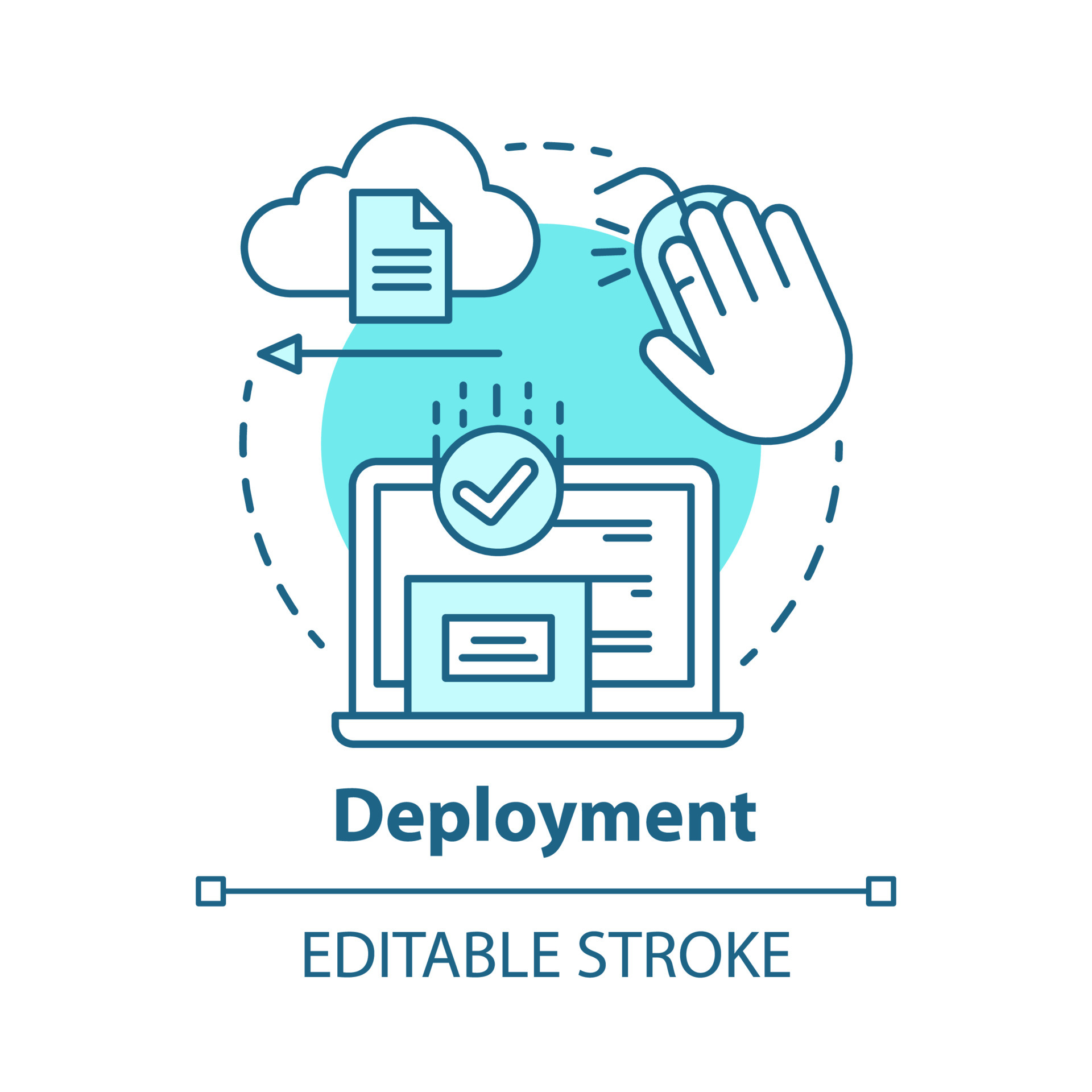 Deployment Concept Icon Data Send Receive Product Release Usability