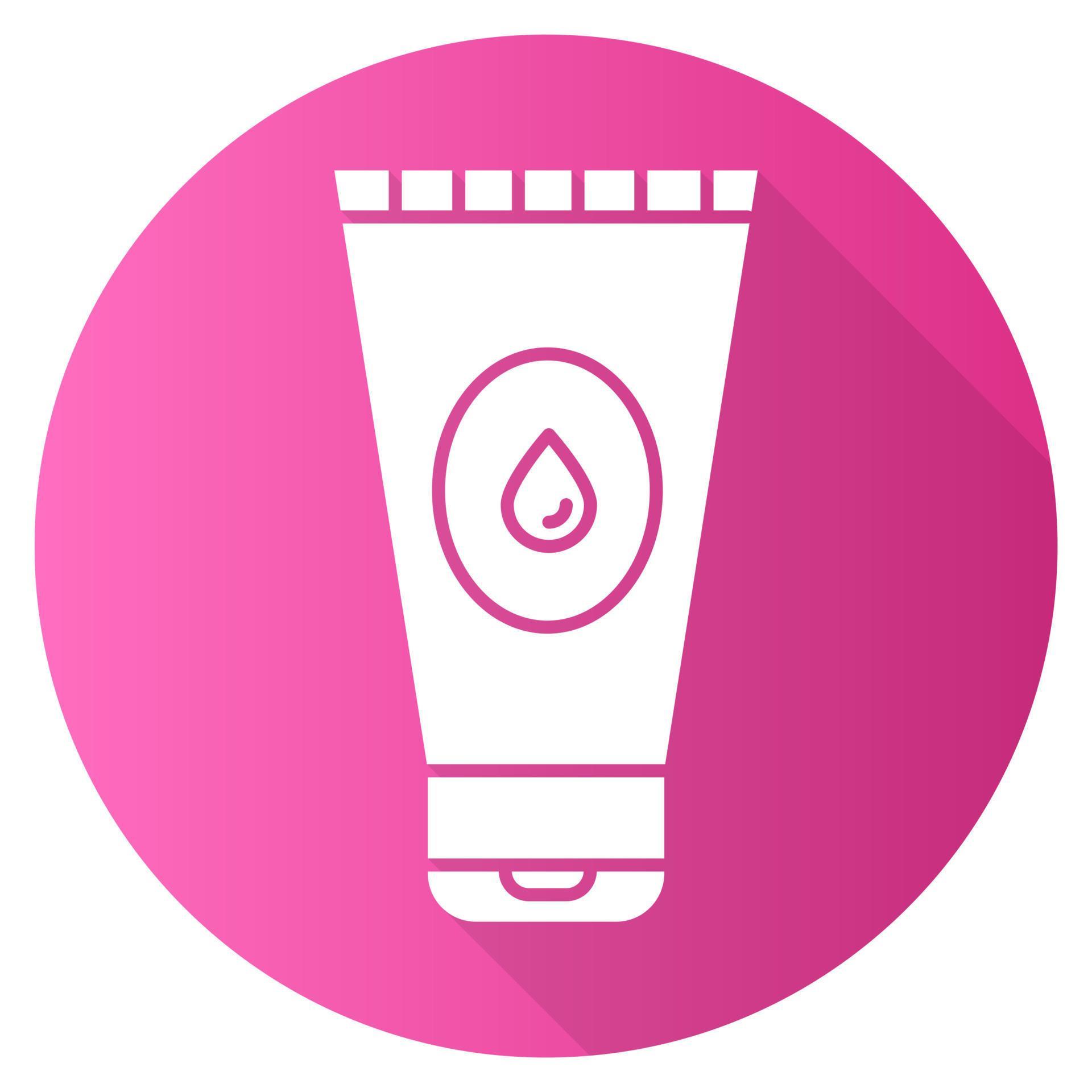 Water Based Lubricant Pink Flat Design Long Shadow Glyph Icon Male