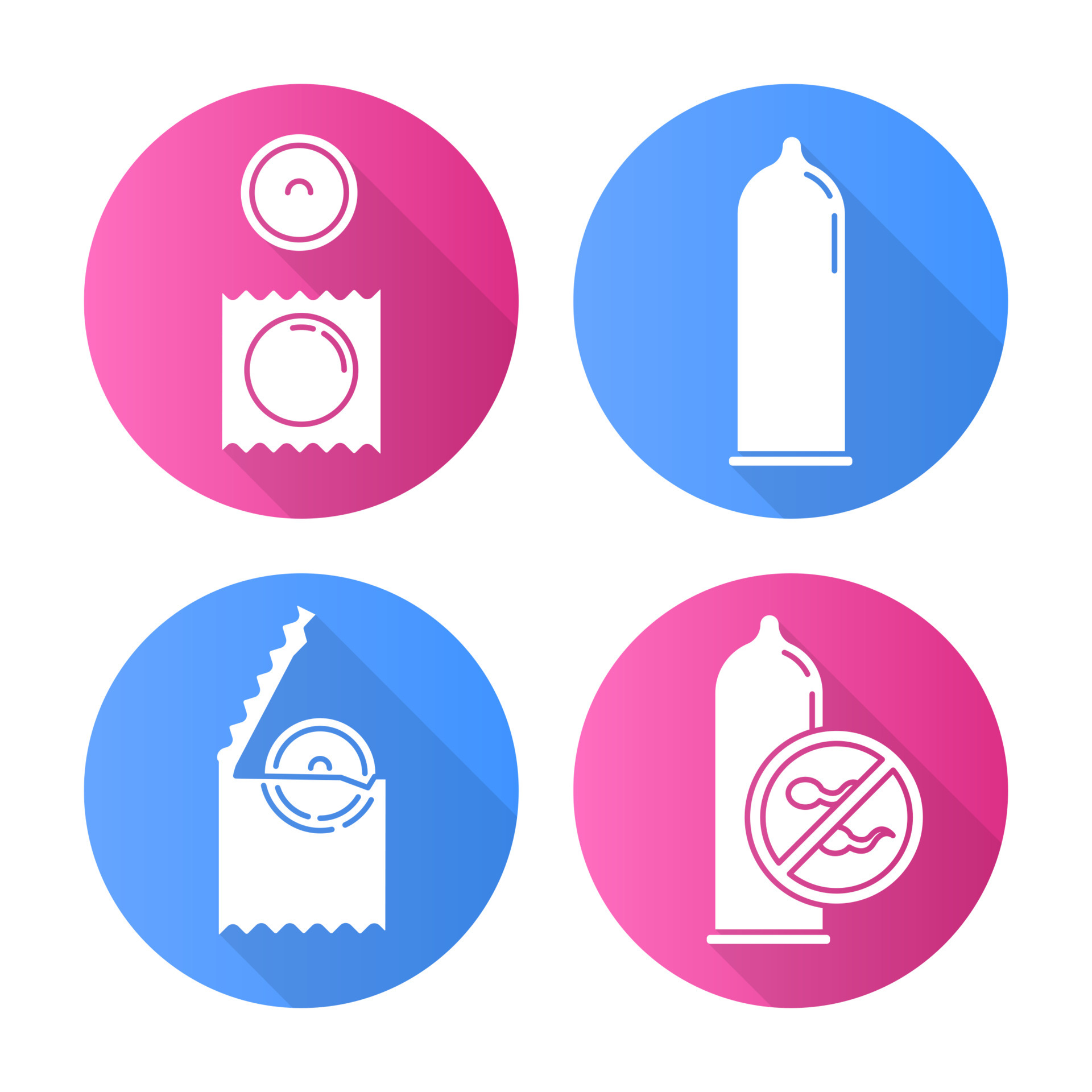 Anticonceptivos Iconos De Glifo De Larga Sombra De Diseño Plano Sexo