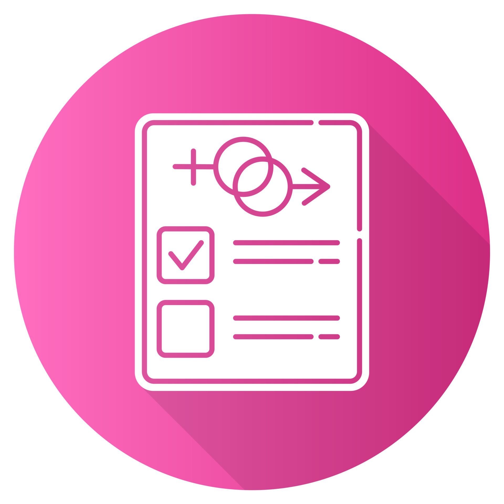 Sex Test Pink Flat Design Long Shadow Glyph Icon Examination Page Male Female Psychometrical