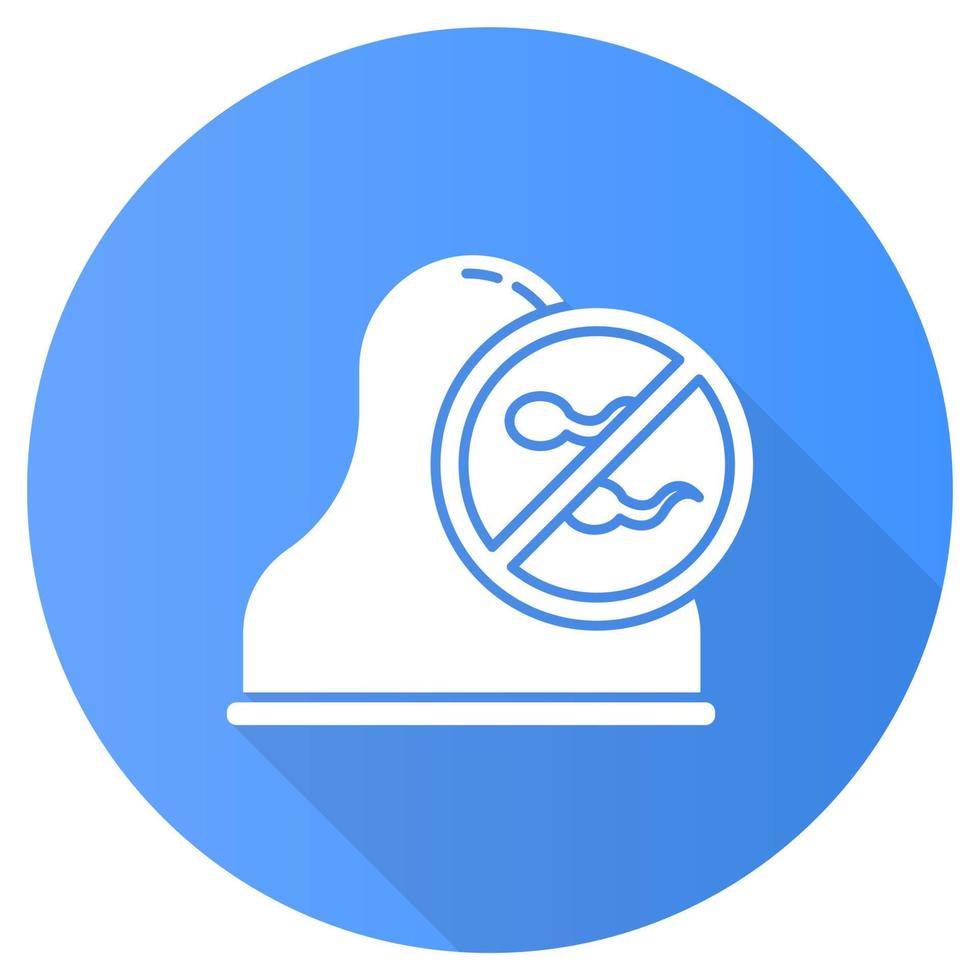 Cervical Cap Blue Flat Design Long Shadow Glyph Icon Safe Sex Barrier