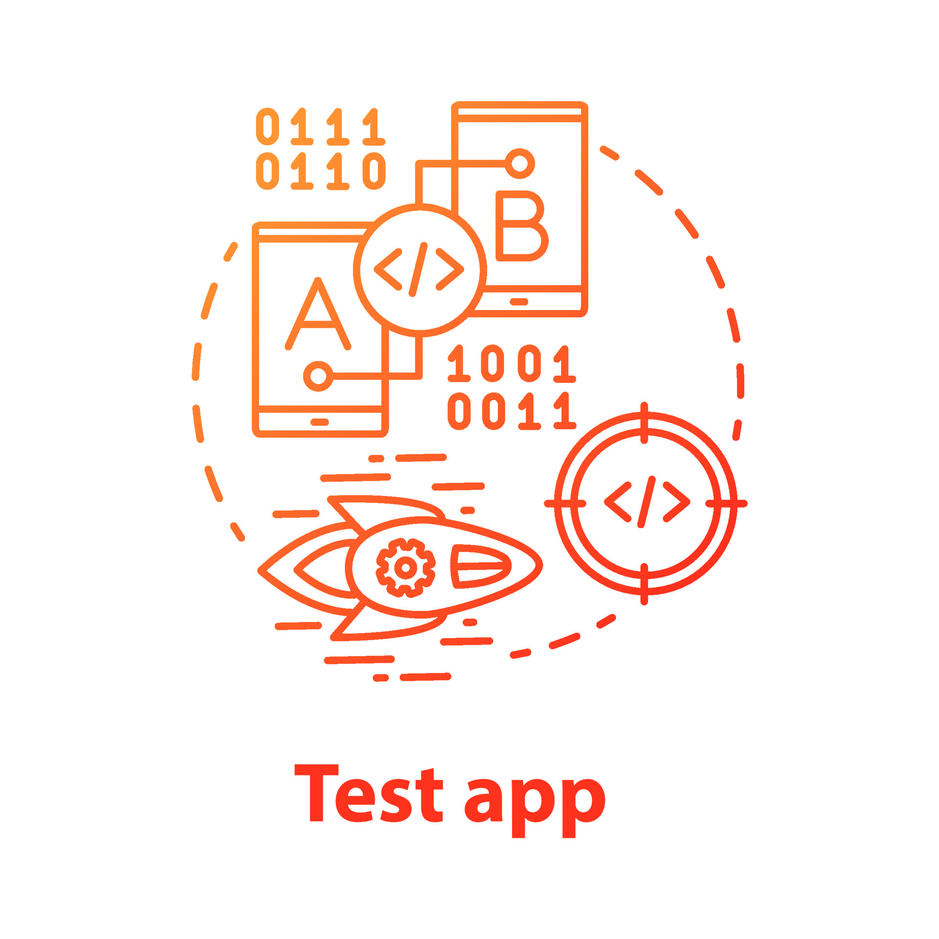 Test App Concept Icon Software Development Process Idea Thin Line