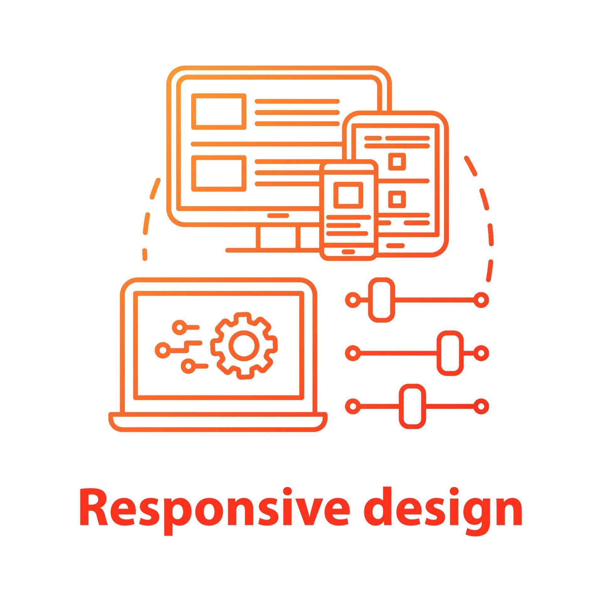 Responsive design concept icon. Mobile software interface development ...
