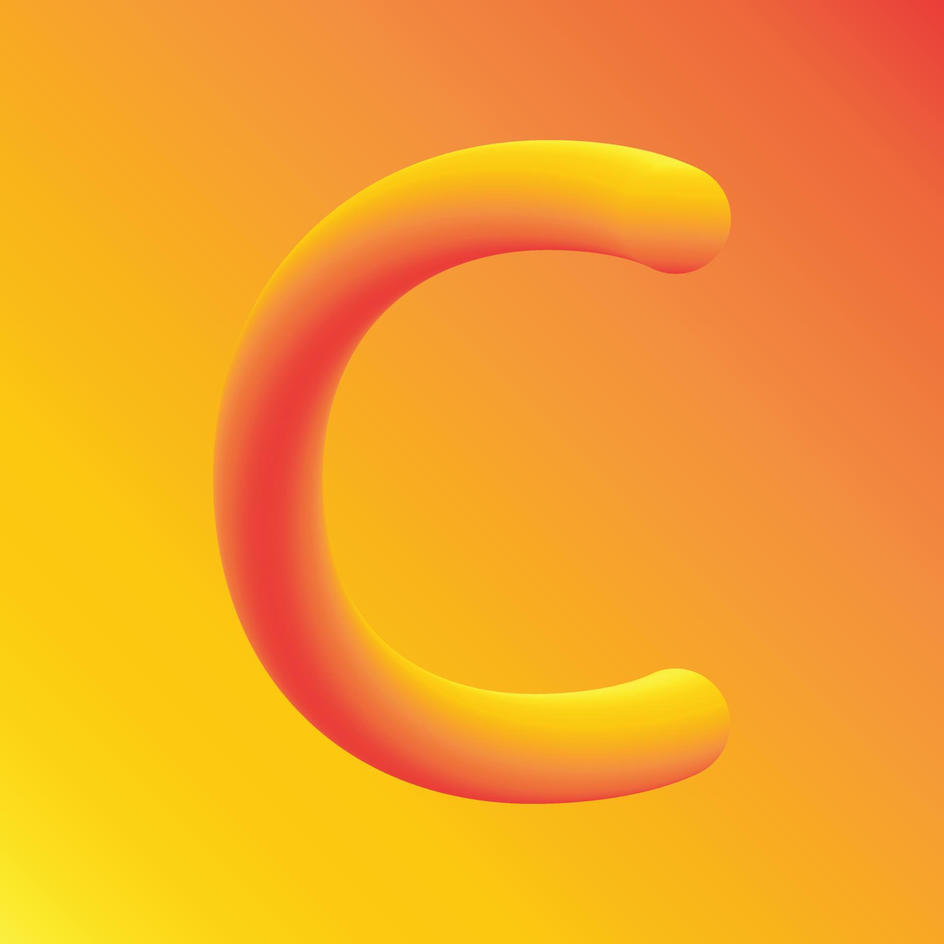 Alphabet C letter gradient design graphic resource 4441828 Vector Art ...