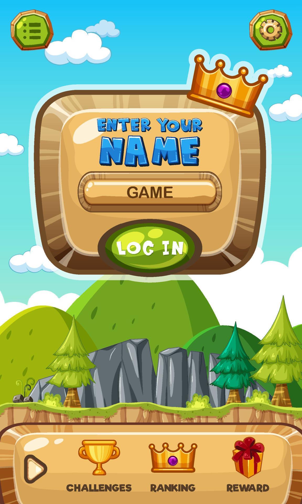 Platform game user interface design 4447743 Vector Art at Vecteezy