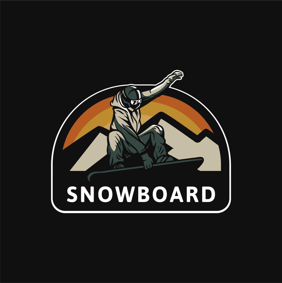 snowboard logo badge design illustration for t shirt poster patch ...