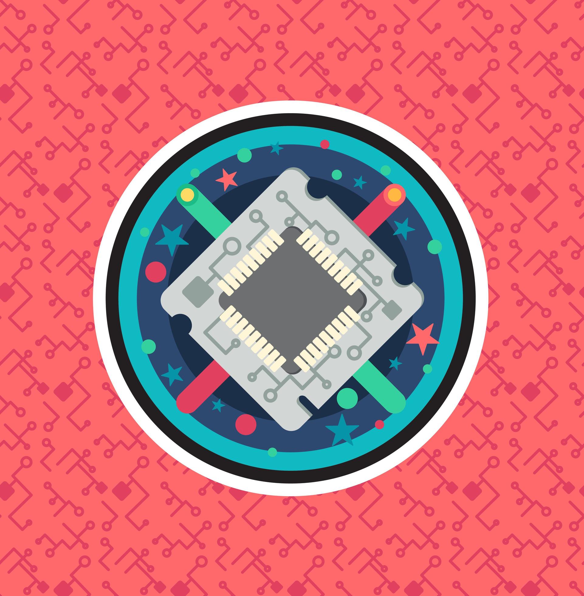 Computer Processor Chip 4449353 Vector Art at Vecteezy
