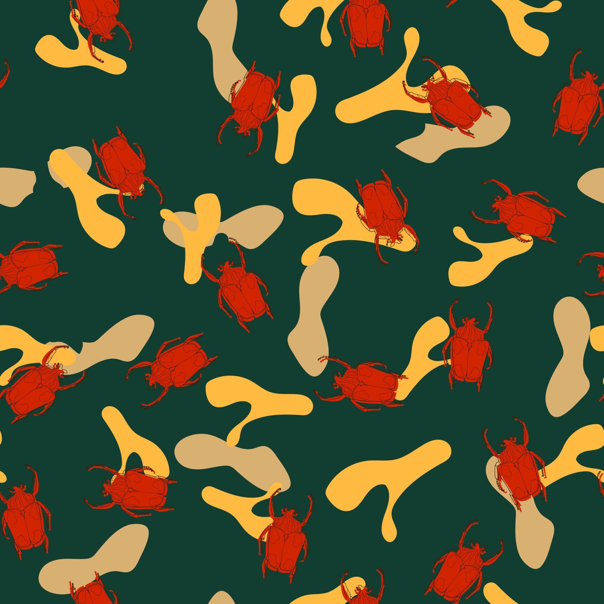 Pattern with bugs 4450625 Vector Art at Vecteezy