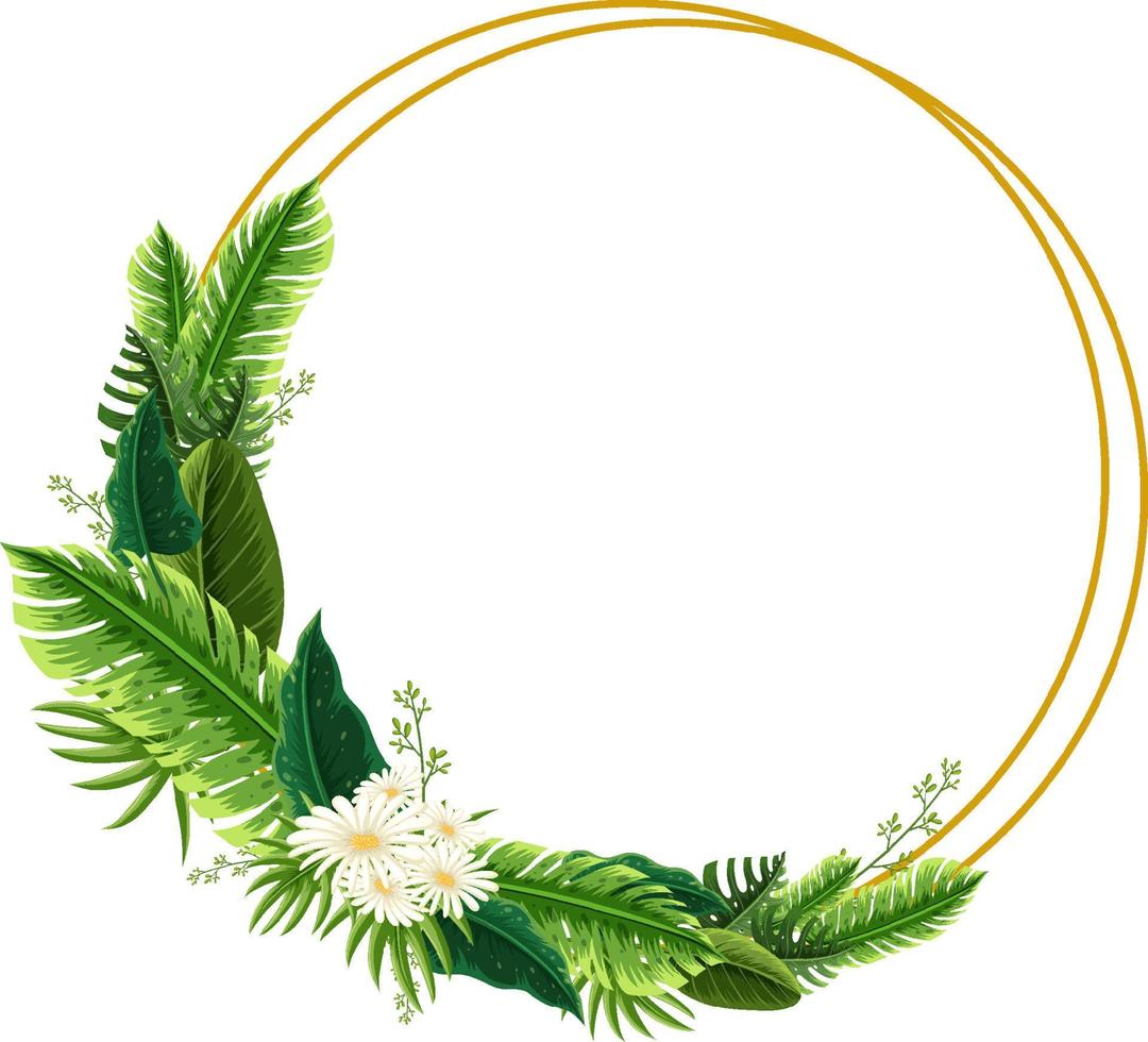 Round frame with tropical green leaves 4454201 Vector Art at Vecteezy Round frame with tropical green leaves 4454201 Vector Art at Vecteezy