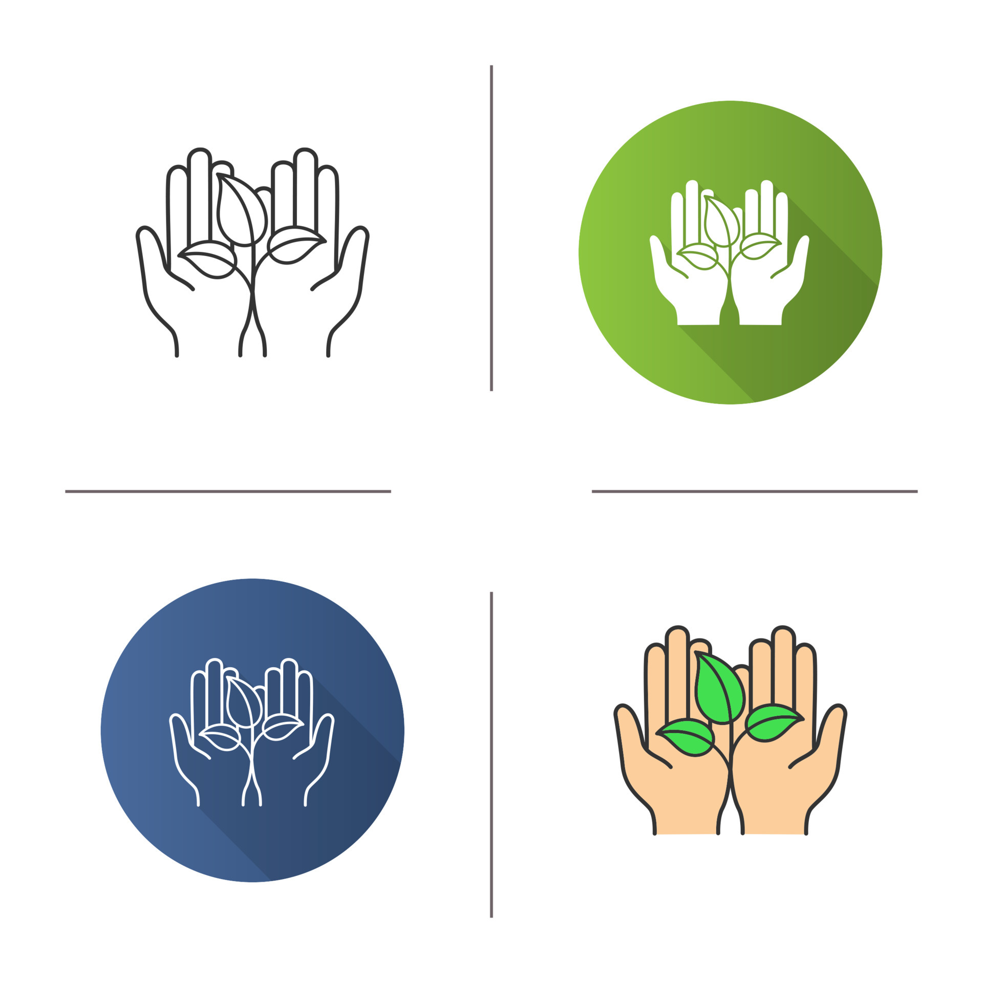 Greening icon. Flat design, linear and color styles. Environment ... Greening icon. Flat design, linear and color styles. Environment ...
