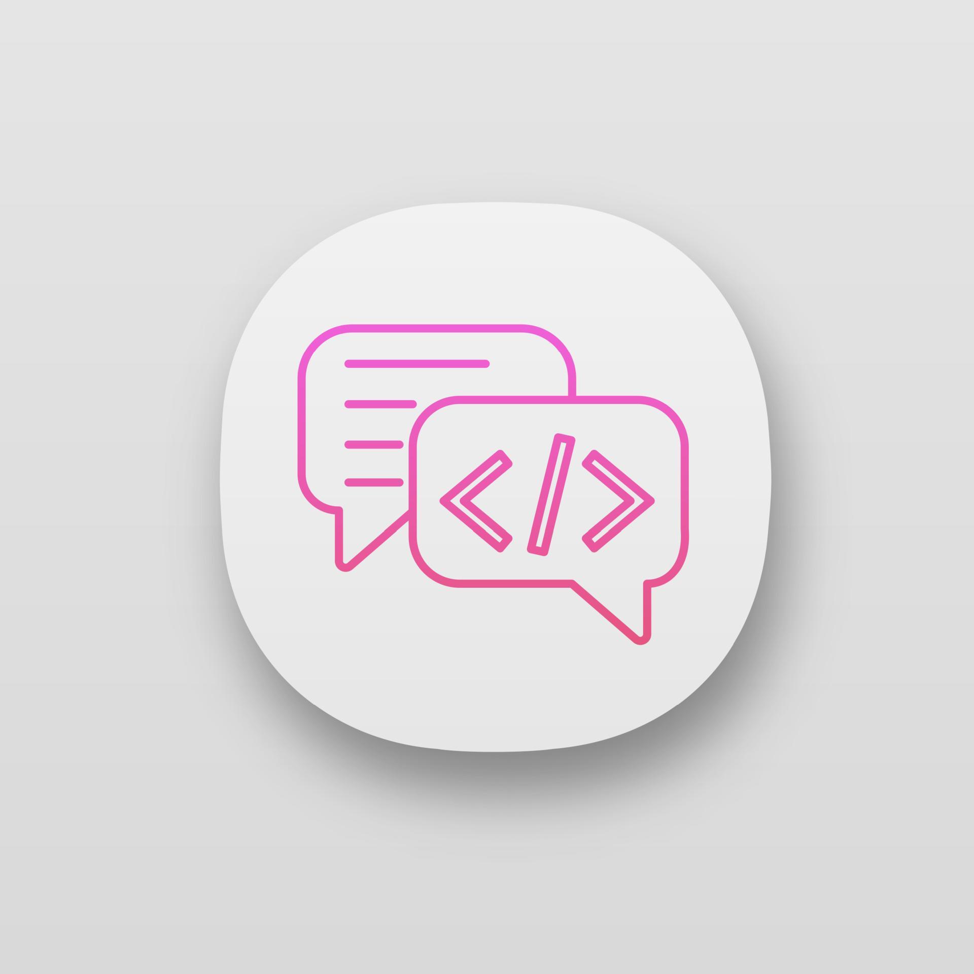 Chatbot Coding App Icon Ui Ux User Interface Talkbot With Chip Insert Codebot Code Writing