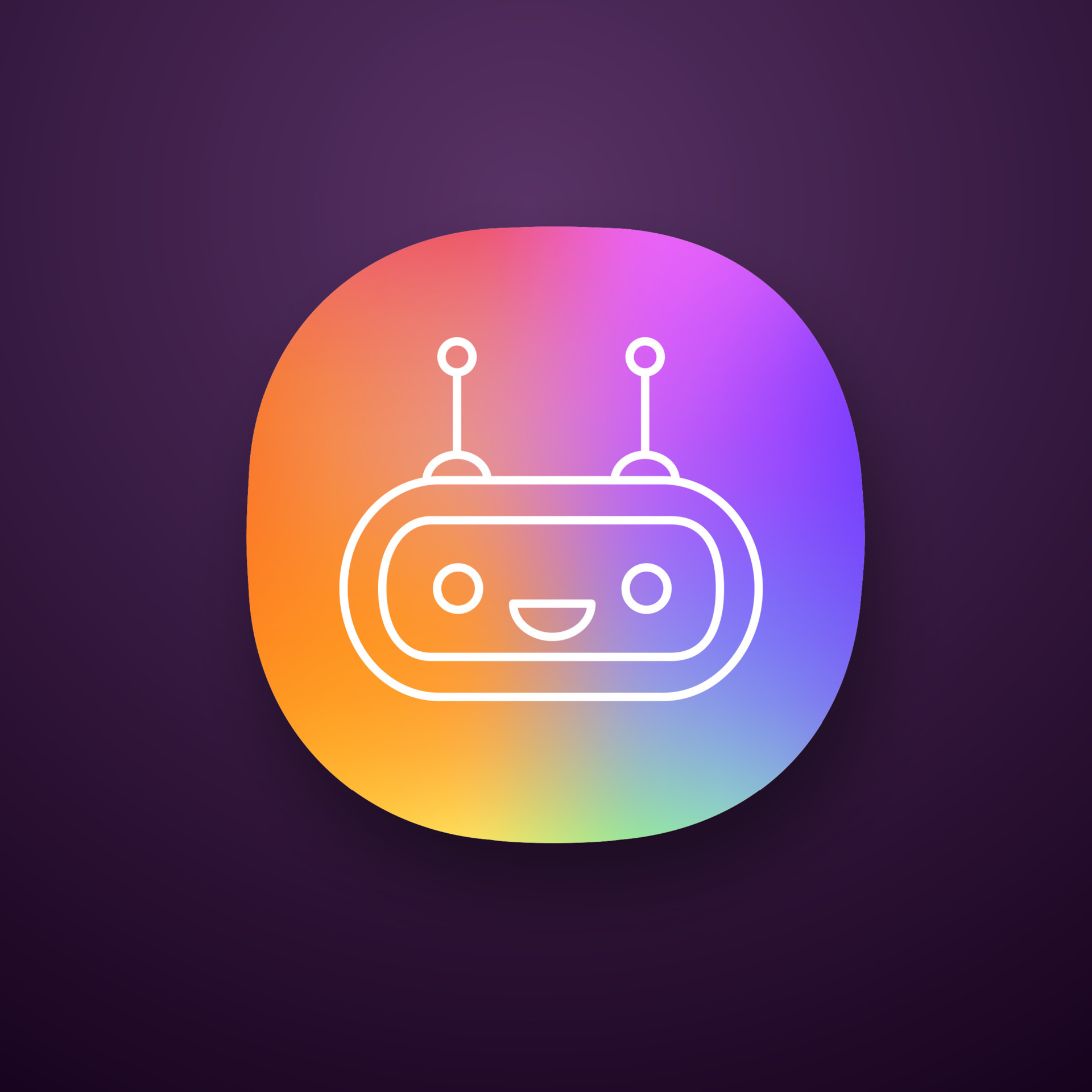 Chatbot App Icon Ui Ux User Interface Talkbot Laughing Chat Bot Modern Robot Virtual