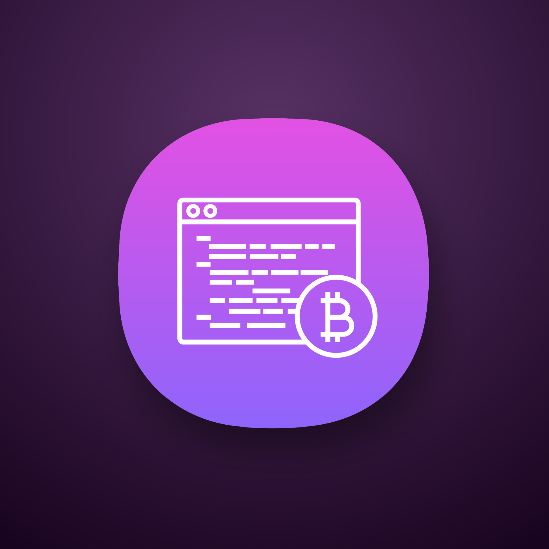 Bitcoin Mining Software App Icon Ui Ux User Interface Blockchain Coding Crypto Mining