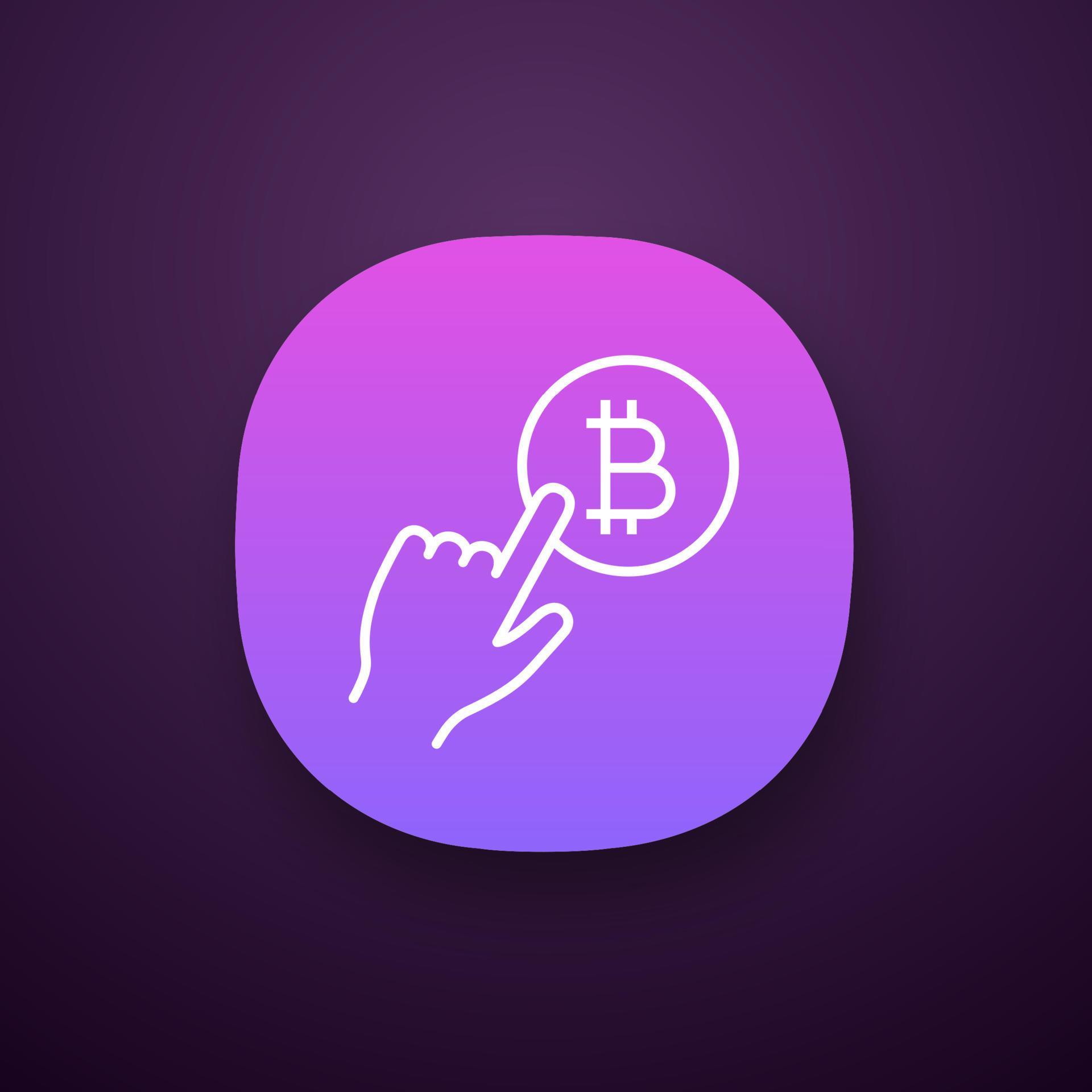 Bitcoin payment button app icon. Pay with bitcoin. Cryptocurrency ...