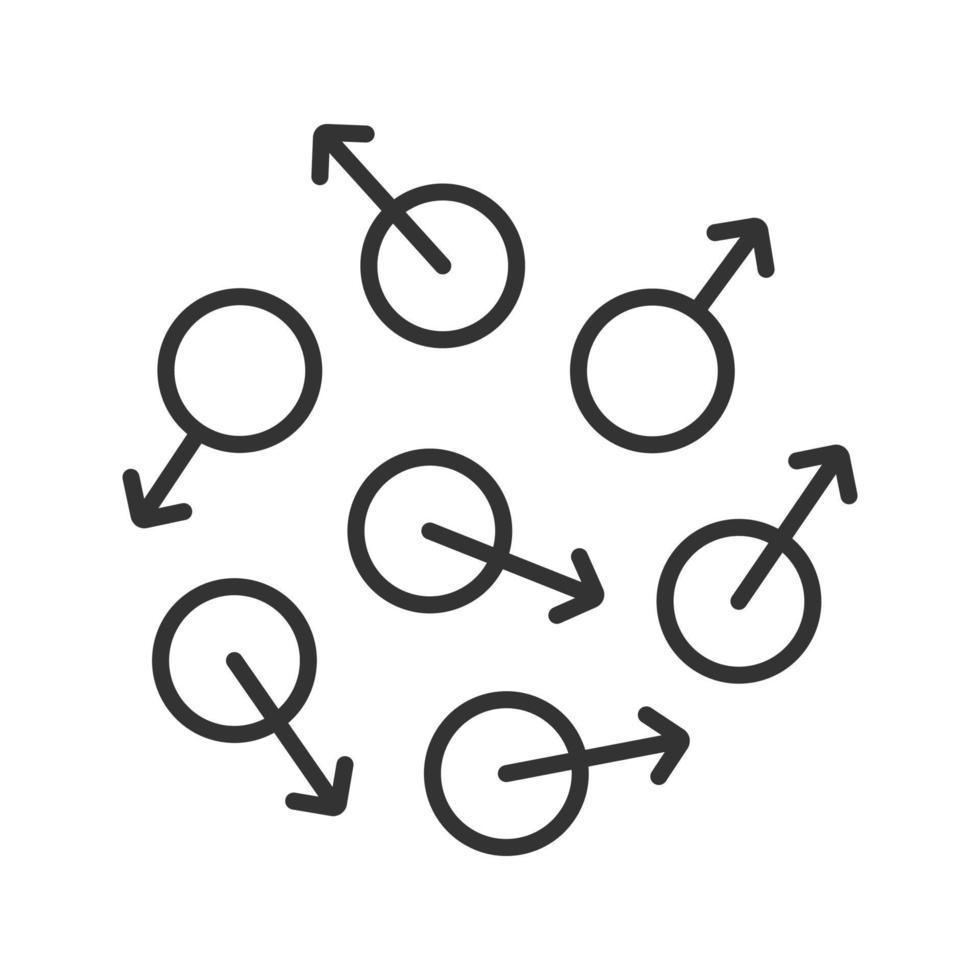 Chaos Linear Icon Thin Line Illustration Chaotic Movement Contour