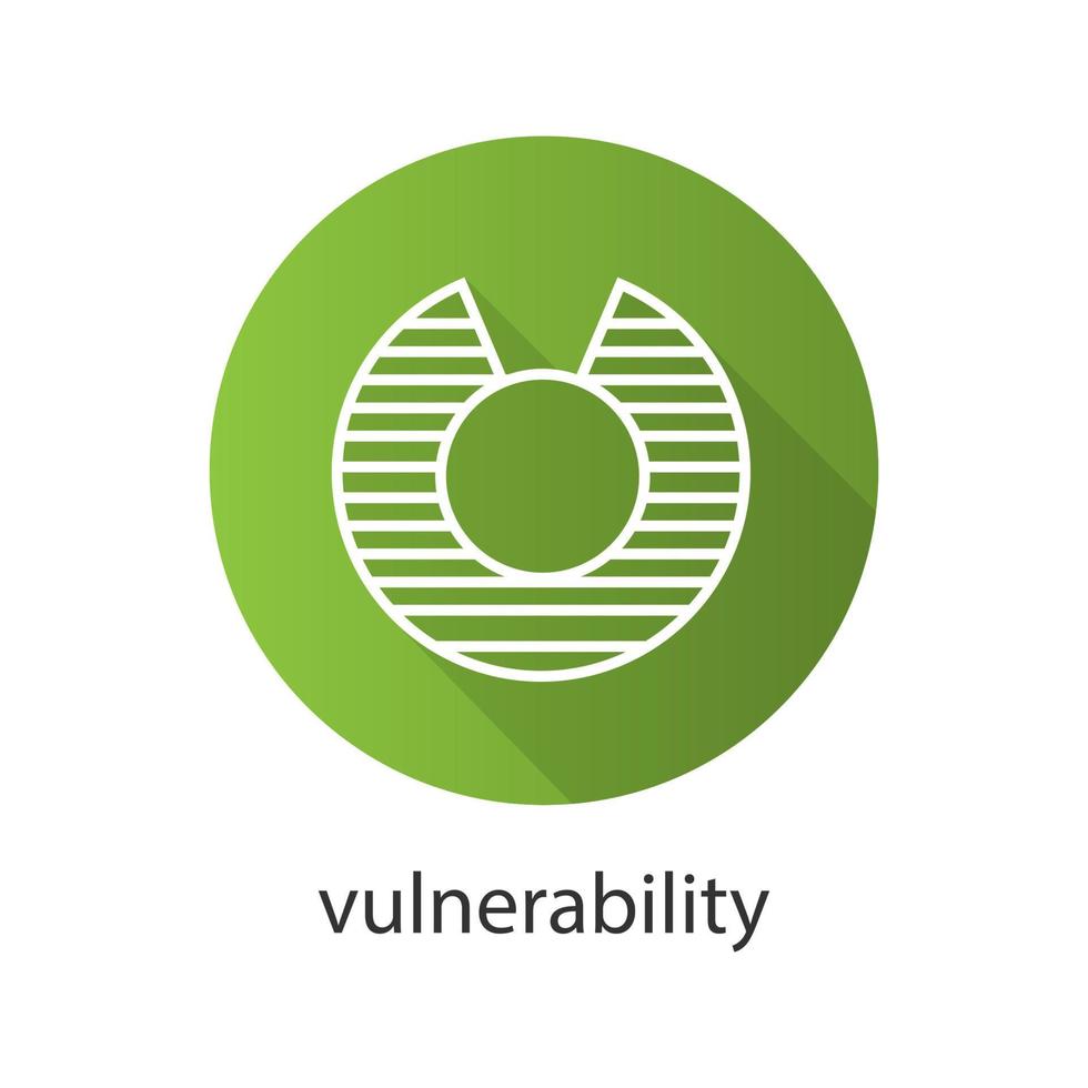 Vulnerability flat linear long shadow icon. Abstract metaphor. Vector ... Vulnerability flat linear long shadow icon. Abstract metaphor. Vector ...