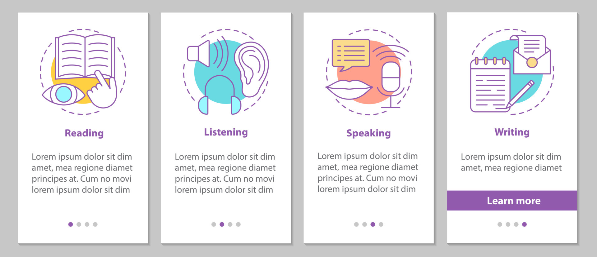 Basic Language Skills Onboarding Mobile App Page Screen With Linear basic-language-skills-onboarding-mobile-app-page-screen-with-linear