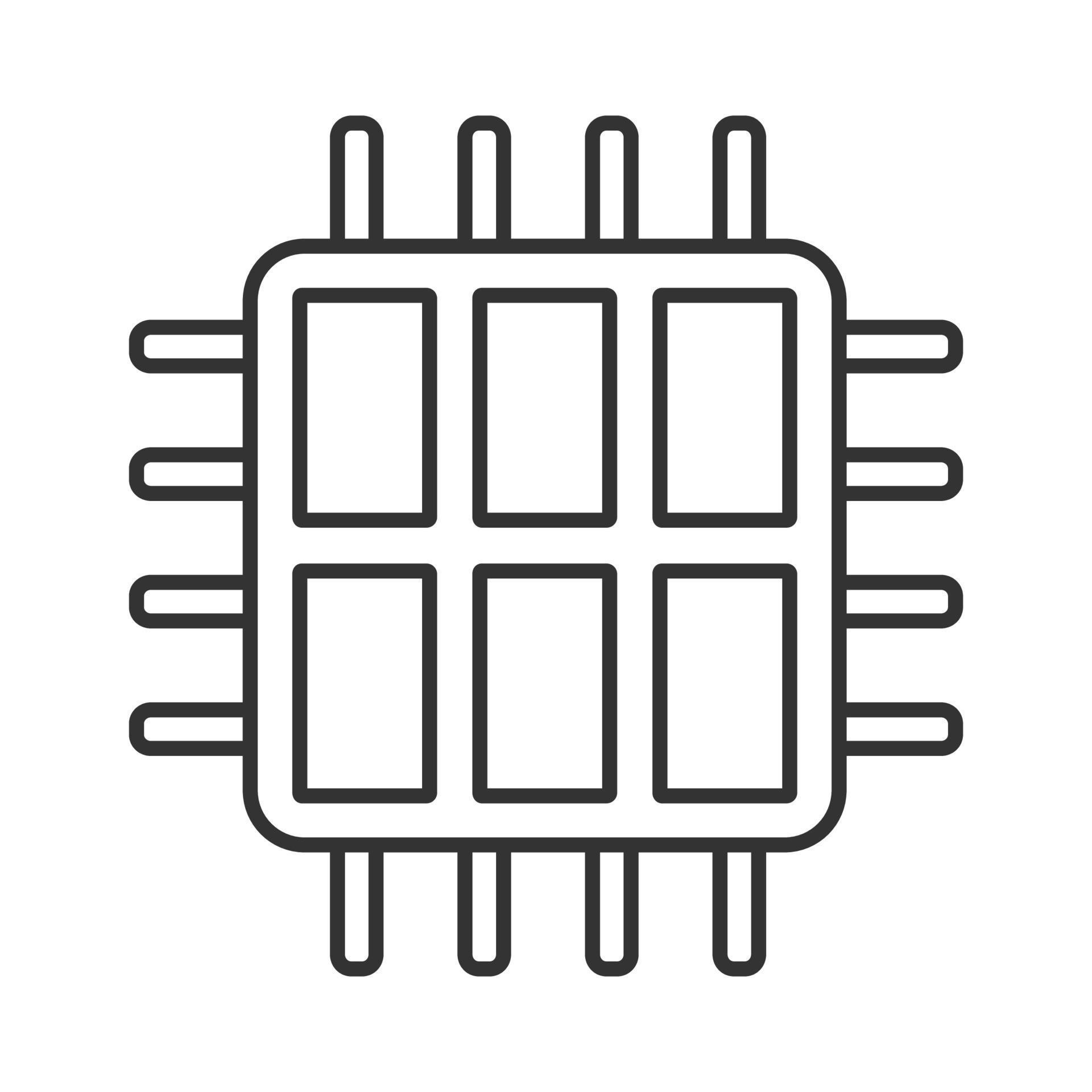 Six core processor linear icon. Hexa microprocessor. Thin line ... Six core processor linear icon. Hexa microprocessor. Thin line ...