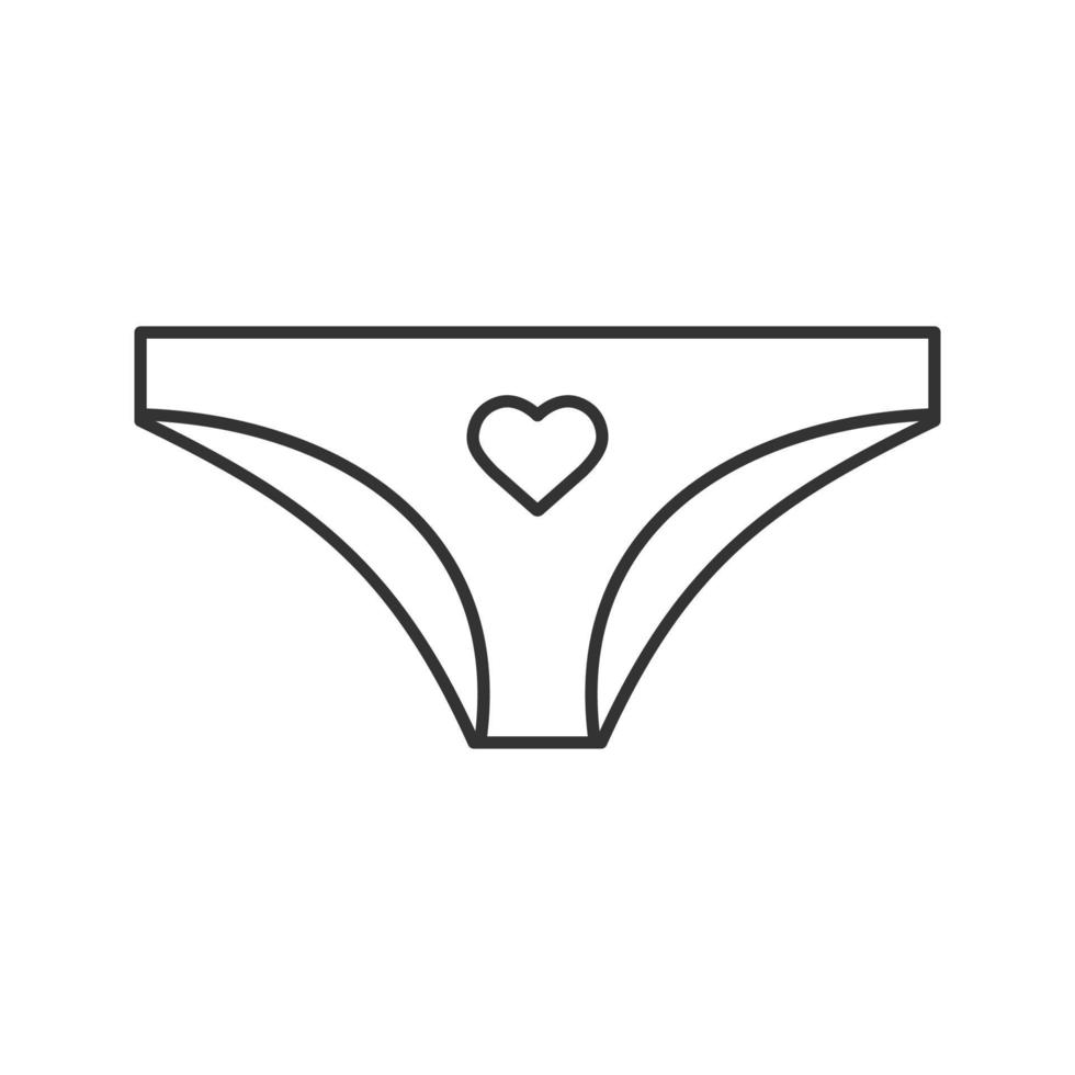 Panties linear icon. Thin line illustration. Women's panties with heart ... Panties linear icon. Thin line illustration. Women's panties with heart ...