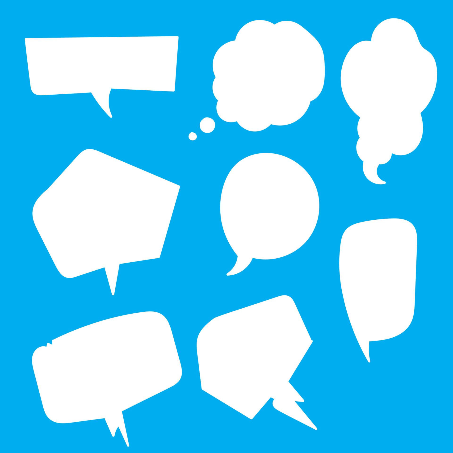 Set of hand drawn different empty speech bubble, chat sign icon. doodle ... Set of hand drawn different empty speech bubble, chat sign icon. doodle ...