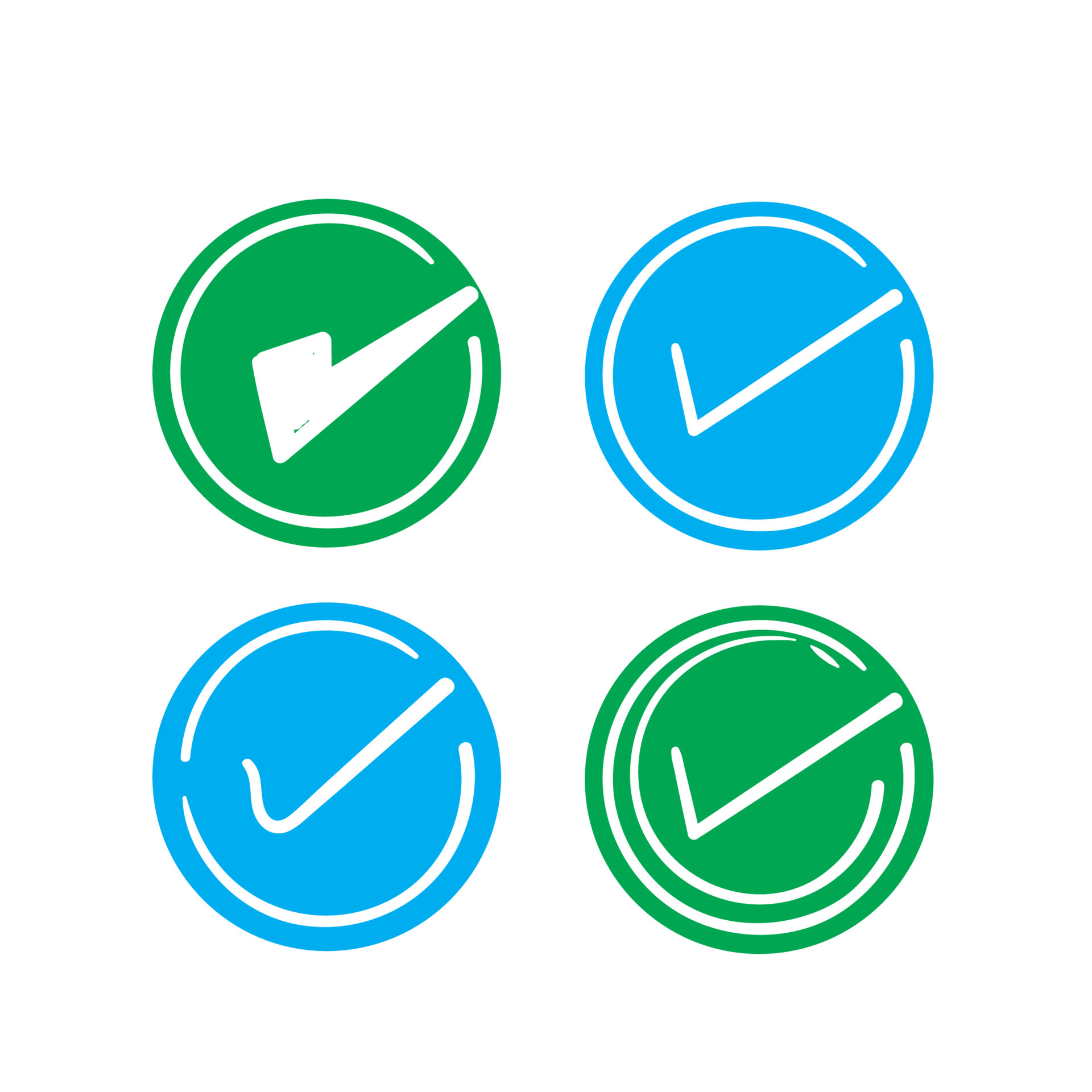 hand drawn Check mark vector icon. Checkmark right symbol tick sign. Ok button correct circle ...