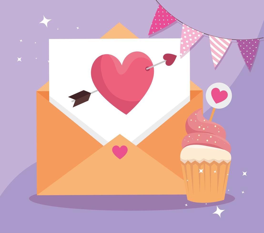 envelope mail with icons for san valentines day 4477219 Vector Art at ...