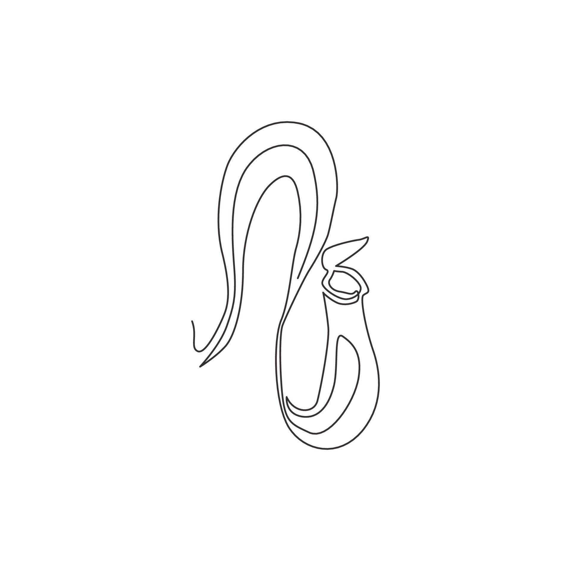 Single One Line Drawing Beauty Fresh Nepenthes For Garden Logo