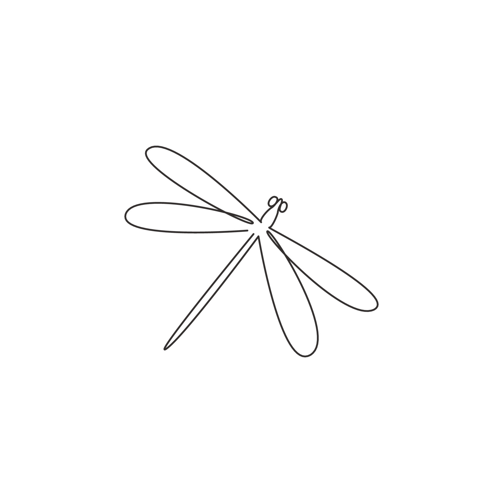 un dibujo de una sola línea de una linda libélula para la identidad del ... un dibujo de una sola línea de una linda libélula para la identidad del ...
