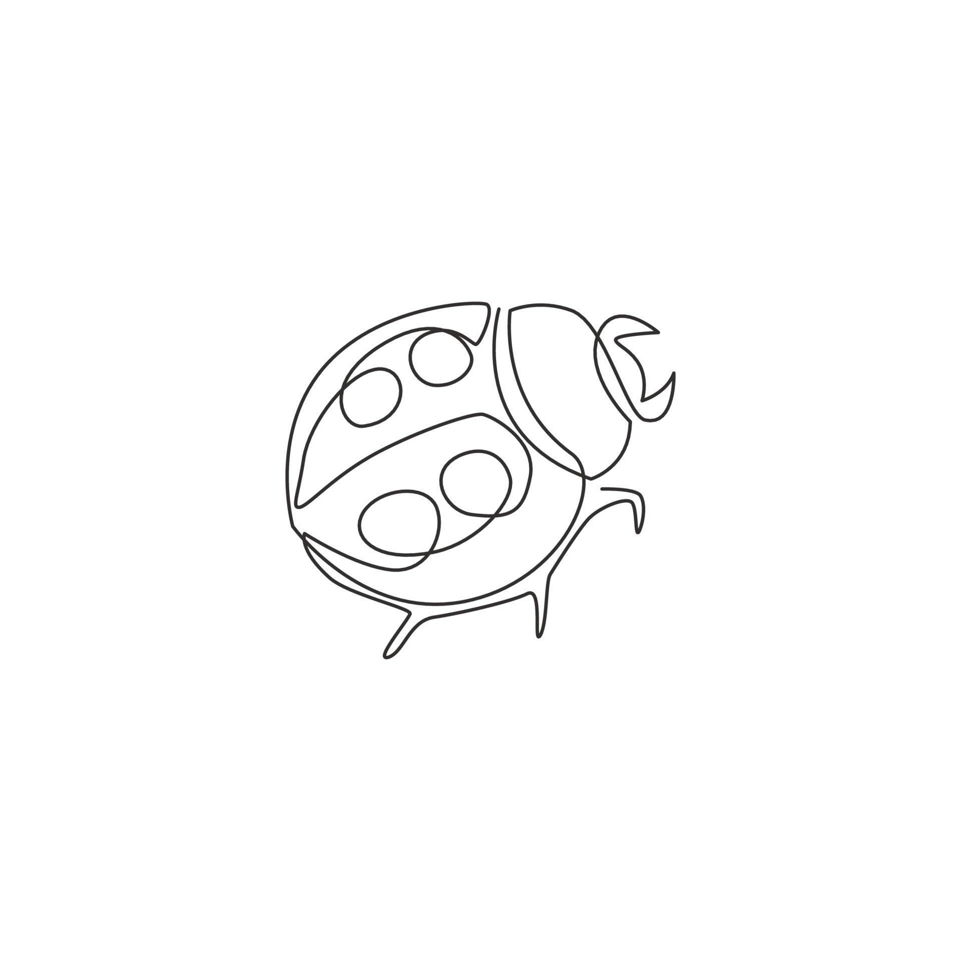 One Continuous Line Drawing Of Cute Ladybug For Company Logo Identity Agricultural Pest Mascot