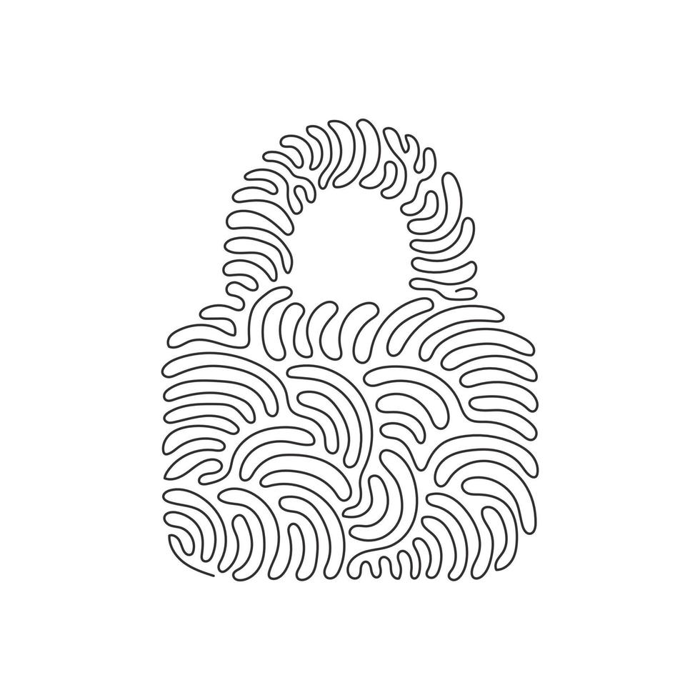 Single one line drawing lock icon. Single high quality outline symbol ...