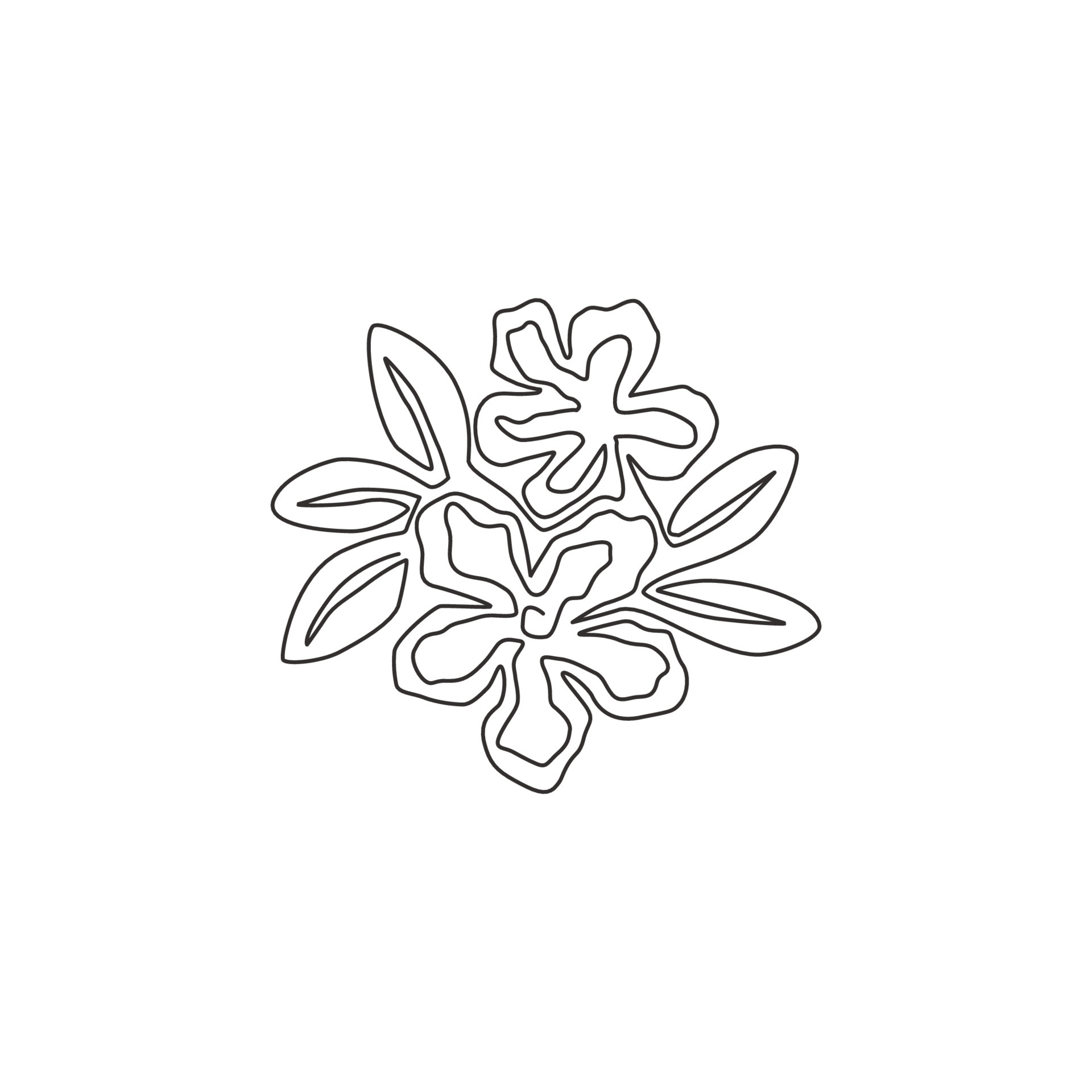 Single Continuous Line Drawing Of Fresh Beauty Adenium For Garden Logo