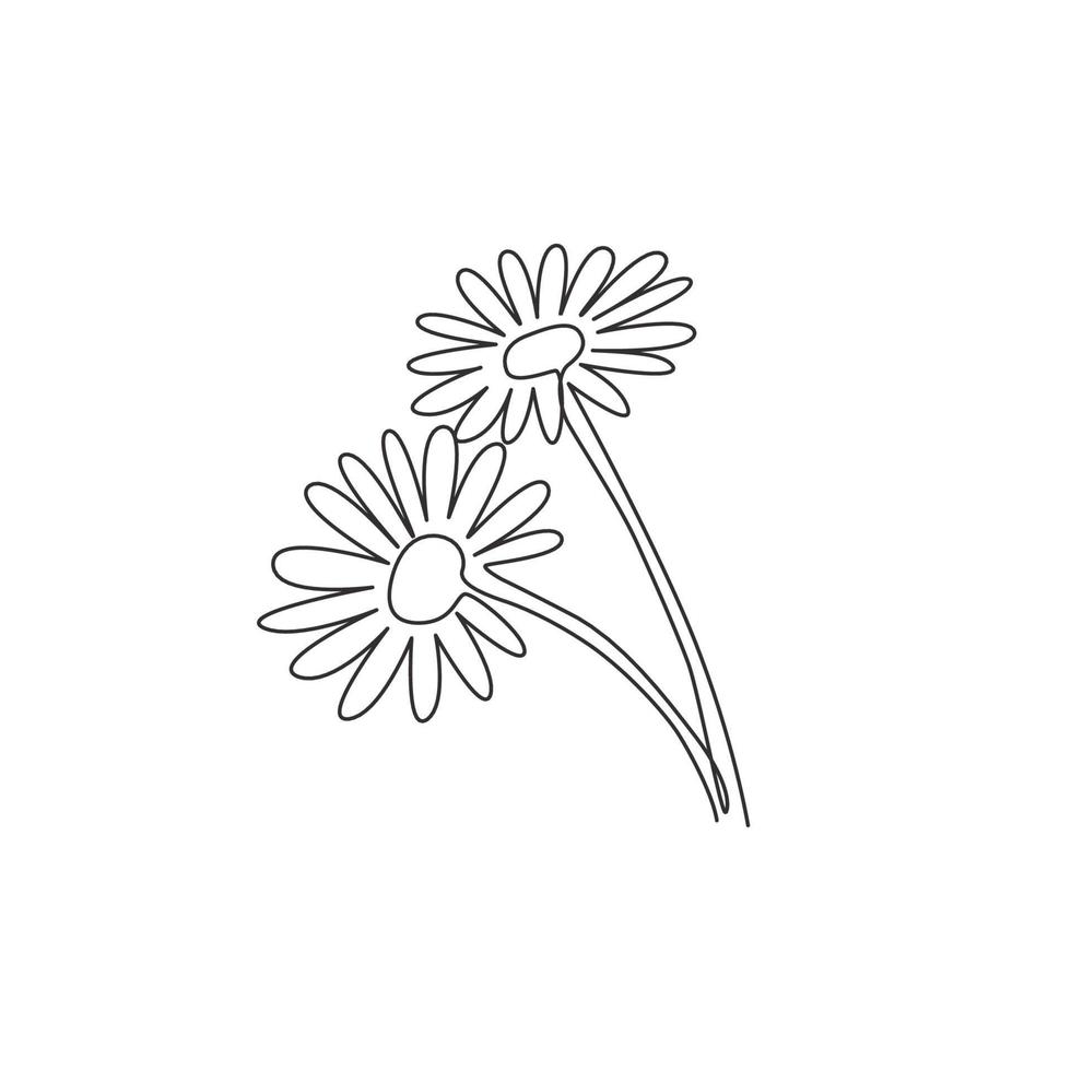 One Single Line Drawing Of Beauty Fresh Bruisewort Printable Poster