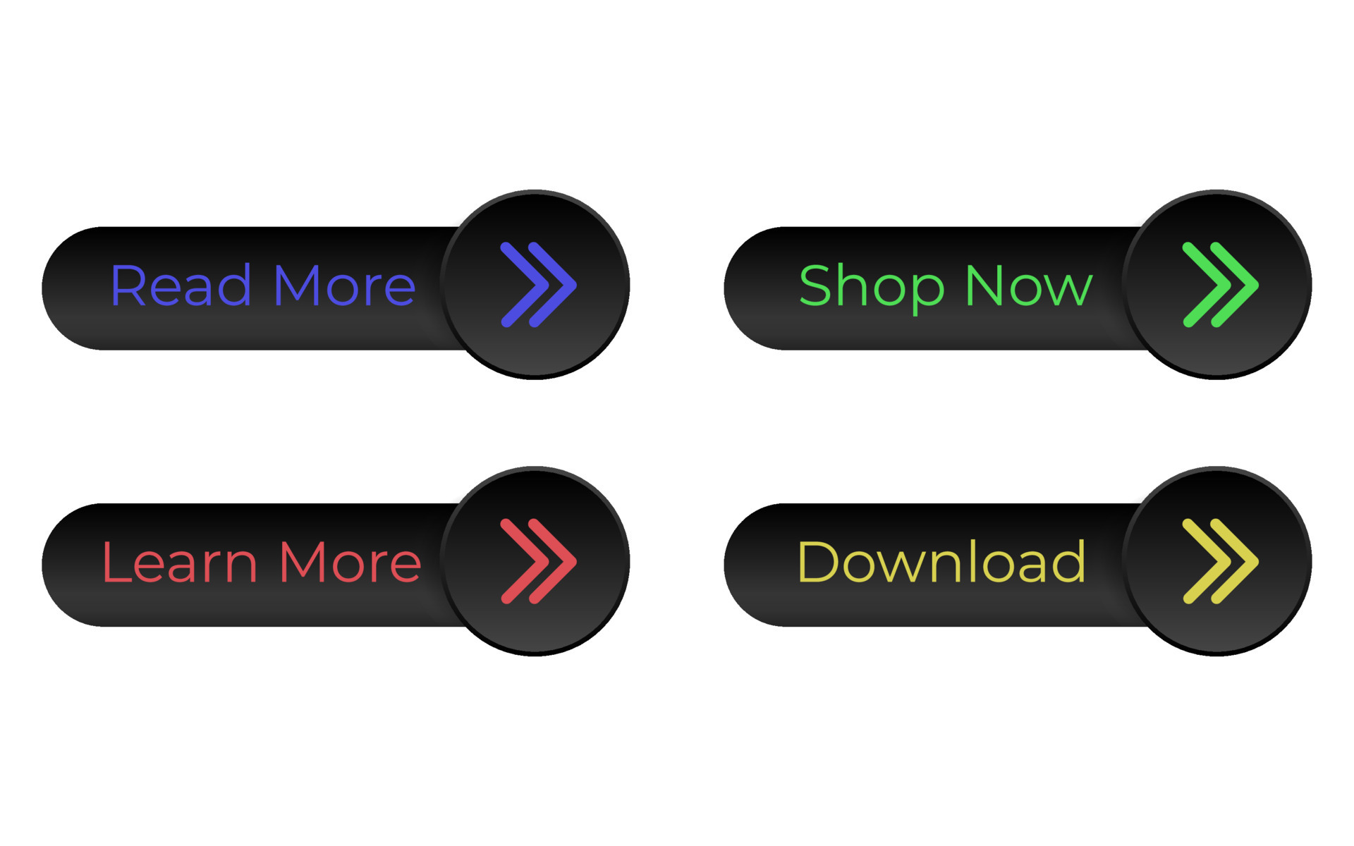 Web button icon symbol. Black button with arrow. Editable text. 4490724 ...