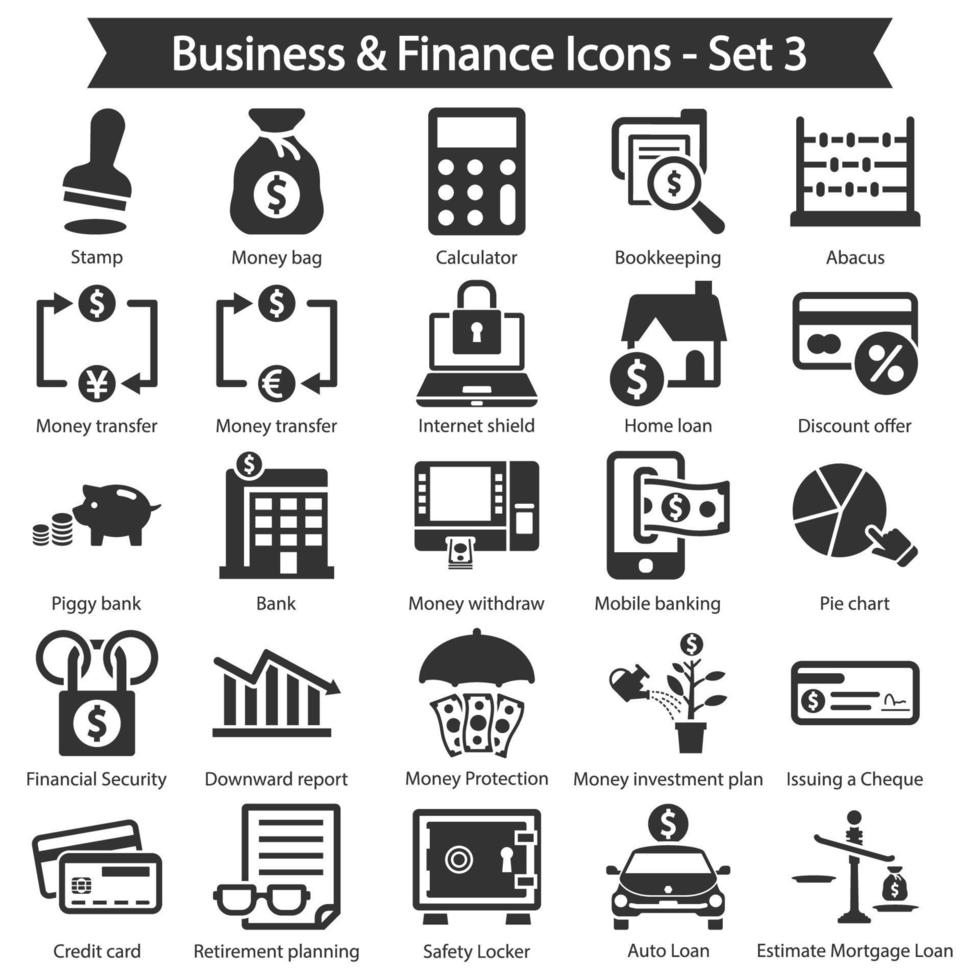 Business And Finance Icon Pack 4493459 Vector Art at Vecteezy