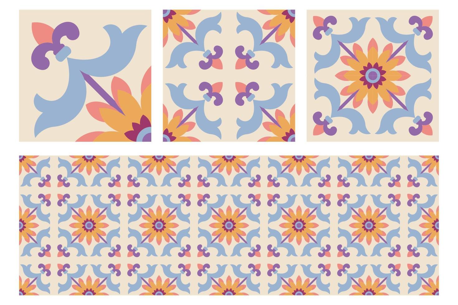 Geometric Floral Vector Seamless Pattern 4493600 Vector Art at Vecteezy