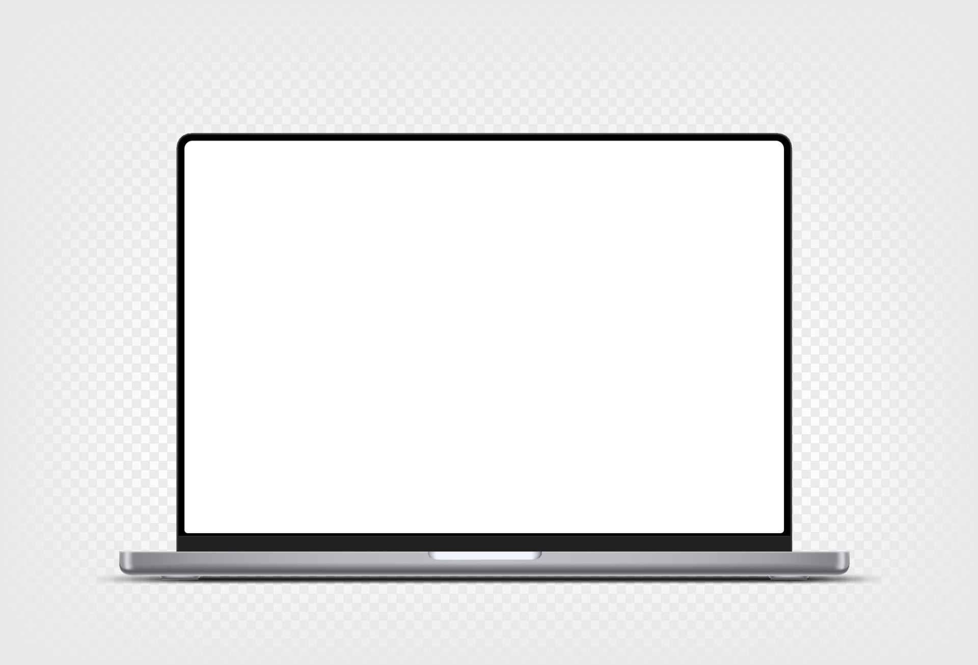 Modern thin frame laptop computer vector 3d mockup with shadow isolated ...
