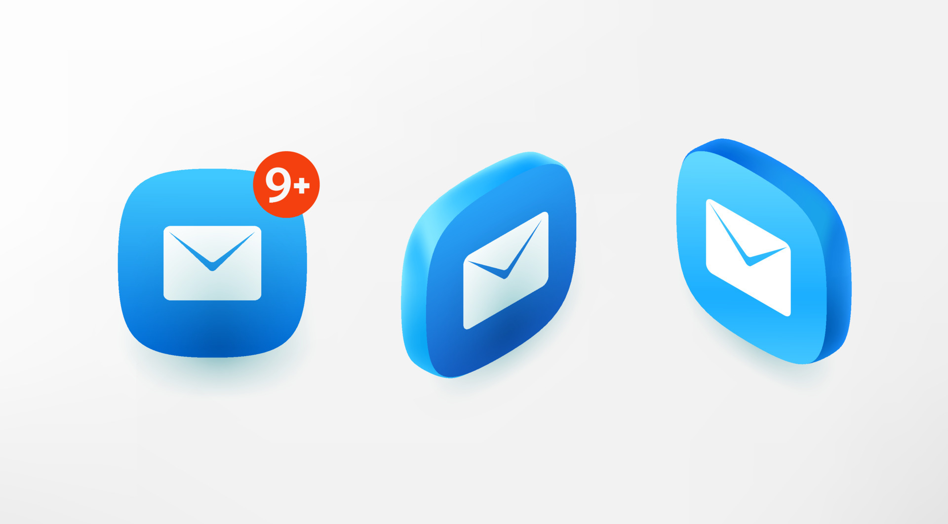 New message icons set in perspective. Vector 3d style app icons 4493963 ...
