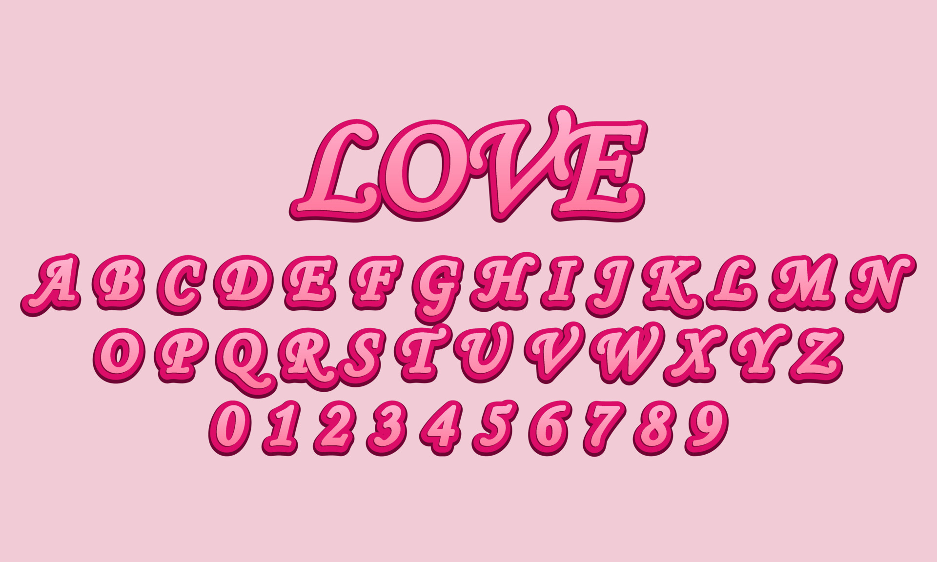 love font alphabet 4496755 Vector Art at Vecteezy