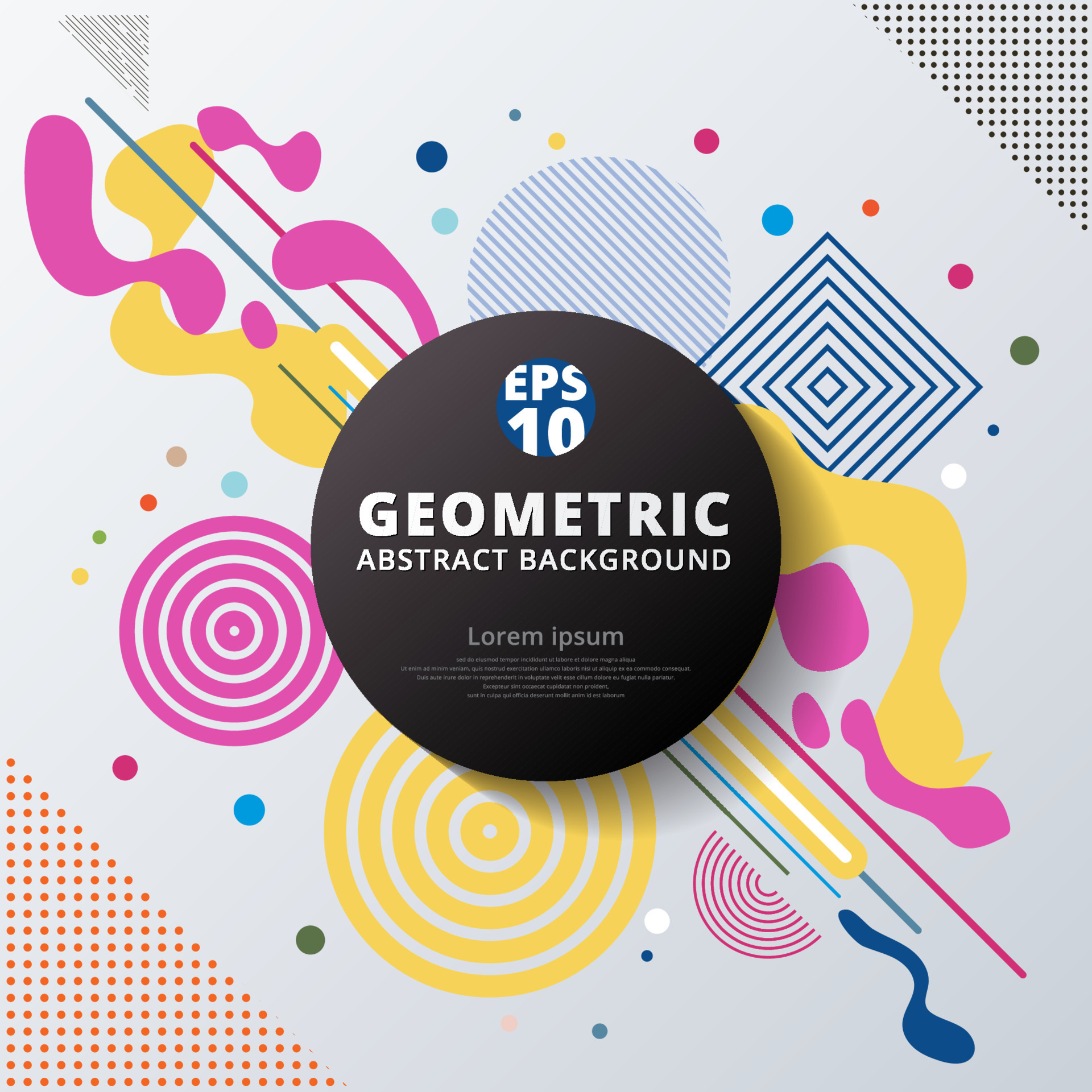 Abstract Colorful Color Circle Geometric Pattern Design And Background Use For Modern Design