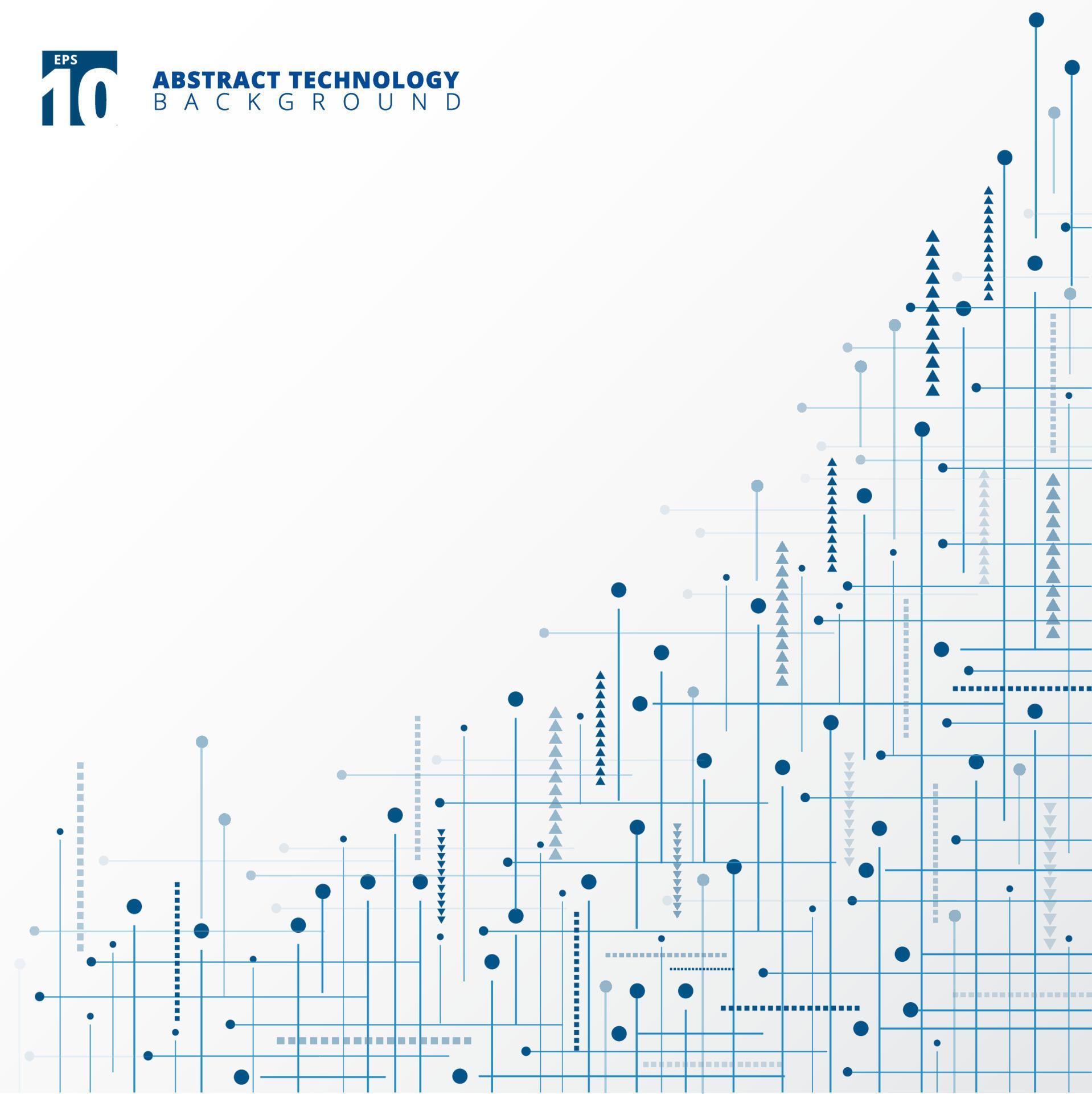 Abstract digital technology geometric lines dots background 4497418 ...