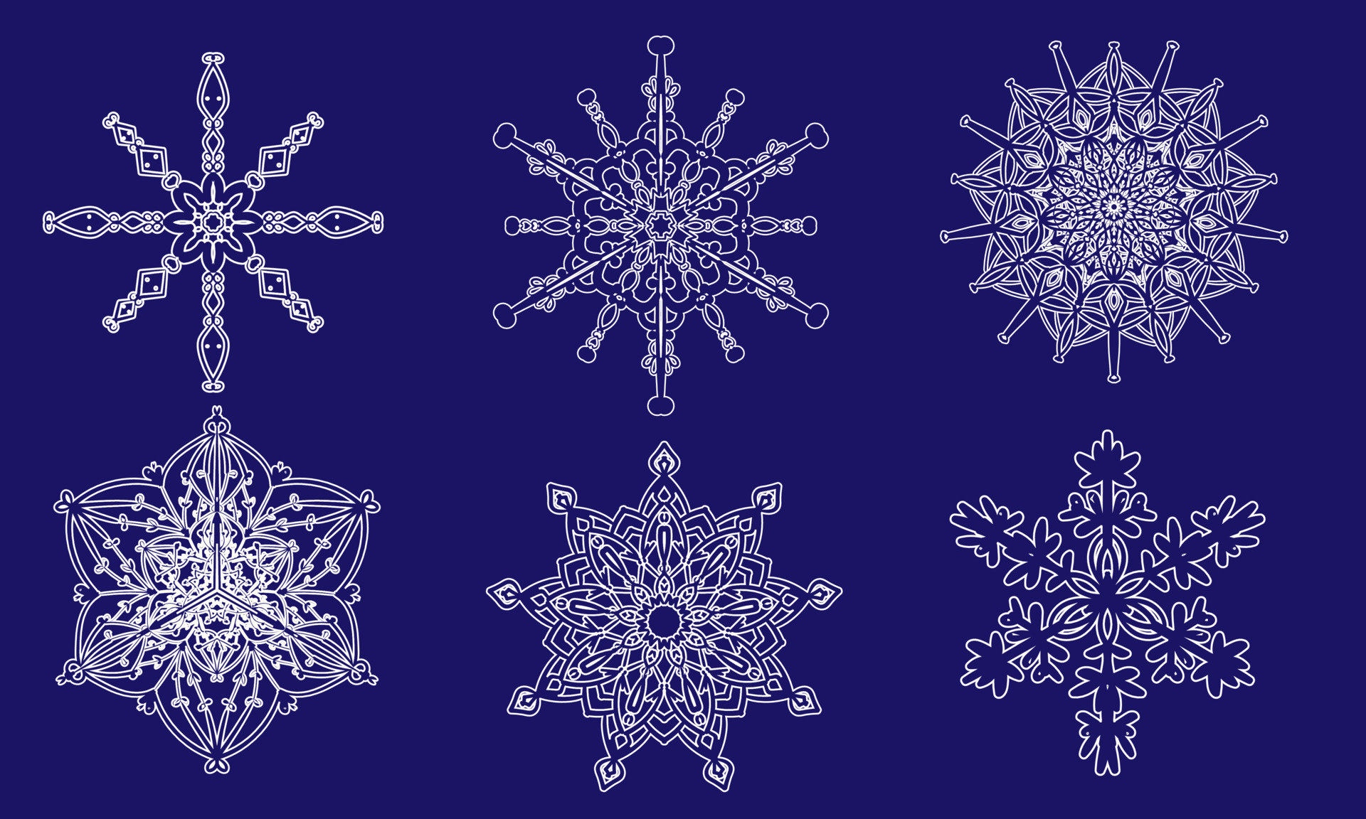 Set of snowflakes 4506644 Vector Art at Vecteezy