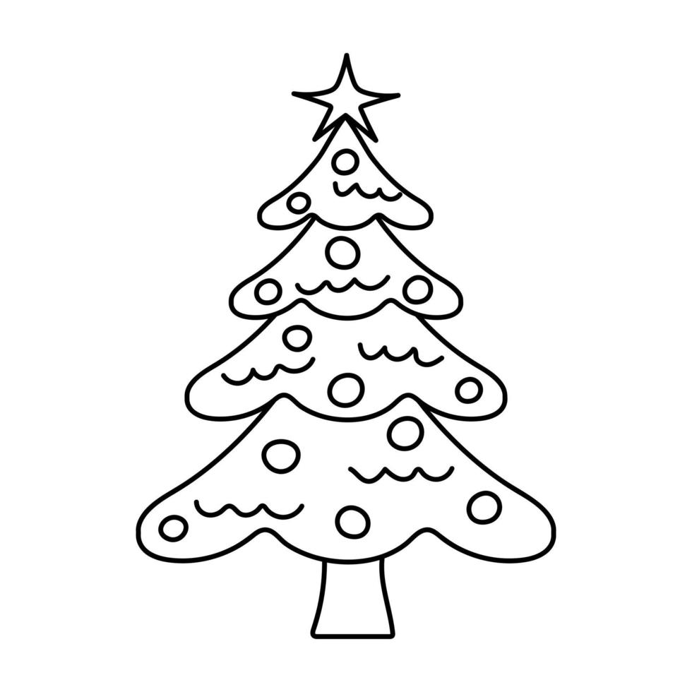 Christmas tree in doodle style. 4510696 Vector Art at Vecteezy