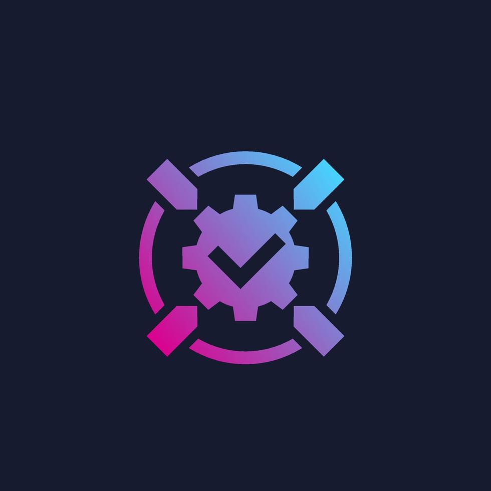 Integration system icon with checkmark 4510883 Vector Art at Vecteezy