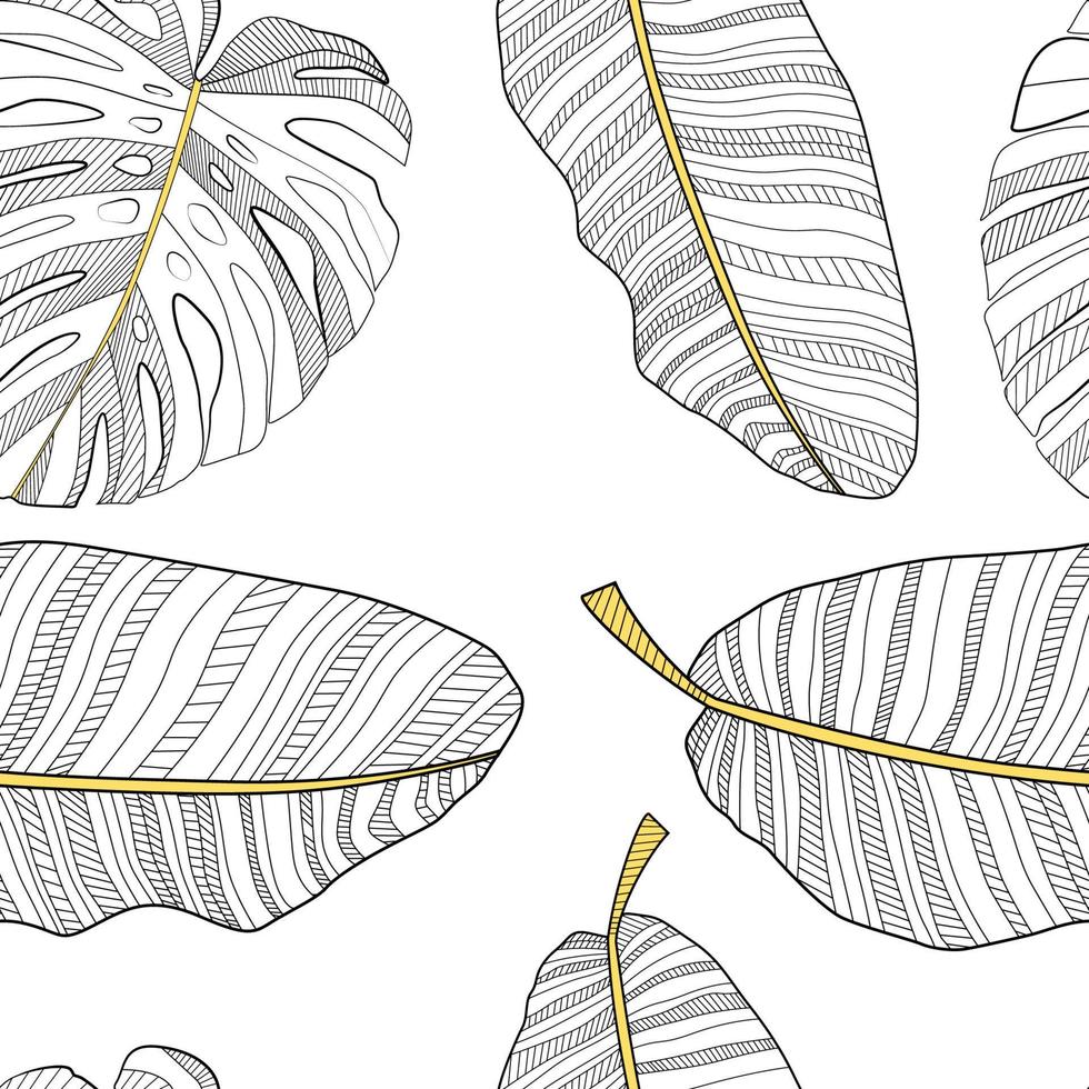 Abstract tropical palm leaf seamless pattern background. Vector ... Abstract tropical palm leaf seamless pattern background. Vector ...