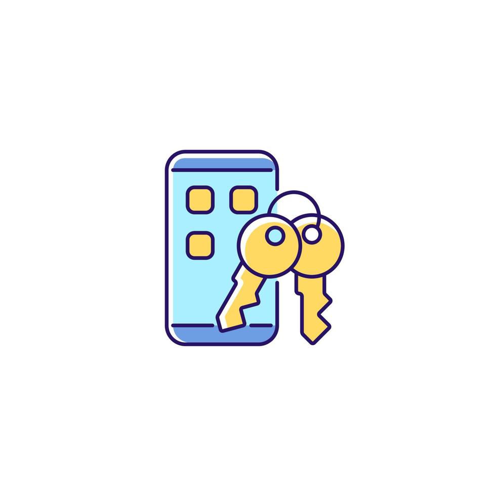 Password Management App Rgb Color Icon Mobile Phone Safety Secure Smartphone Online Privacy