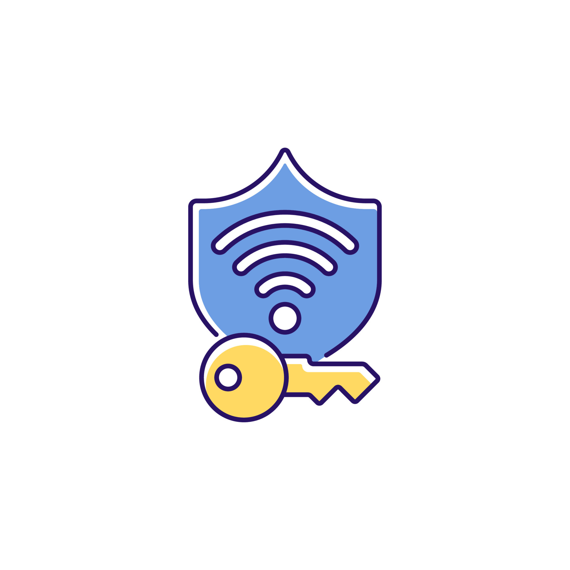 Protected Wifi Password Rgb Color Icon Internet Safety Private